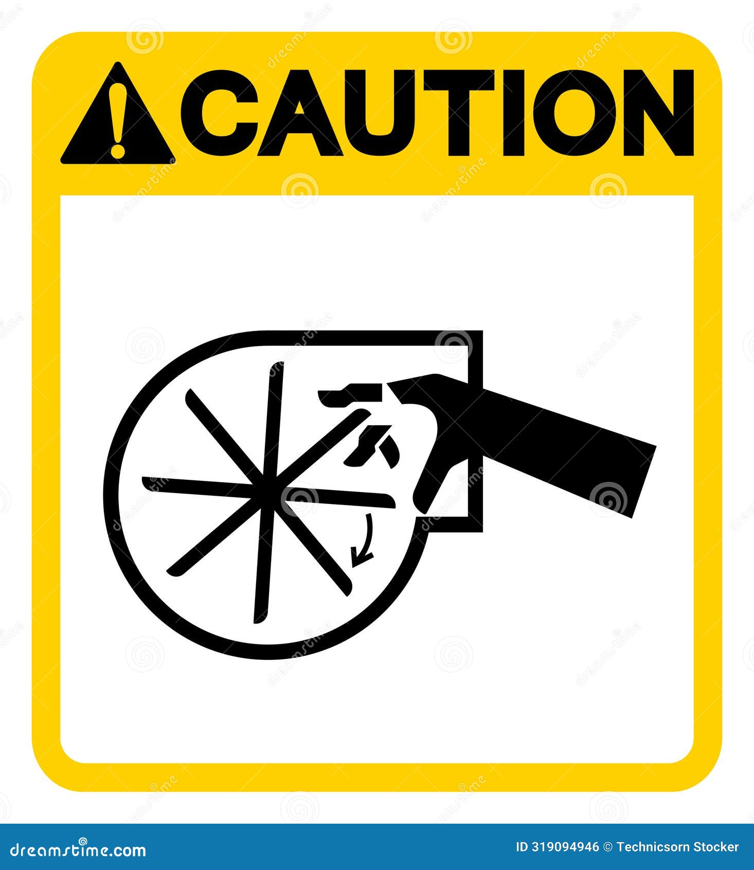 Caution Cutting Of Fingers Or Hand Auger Symbol Sign, Vector ...