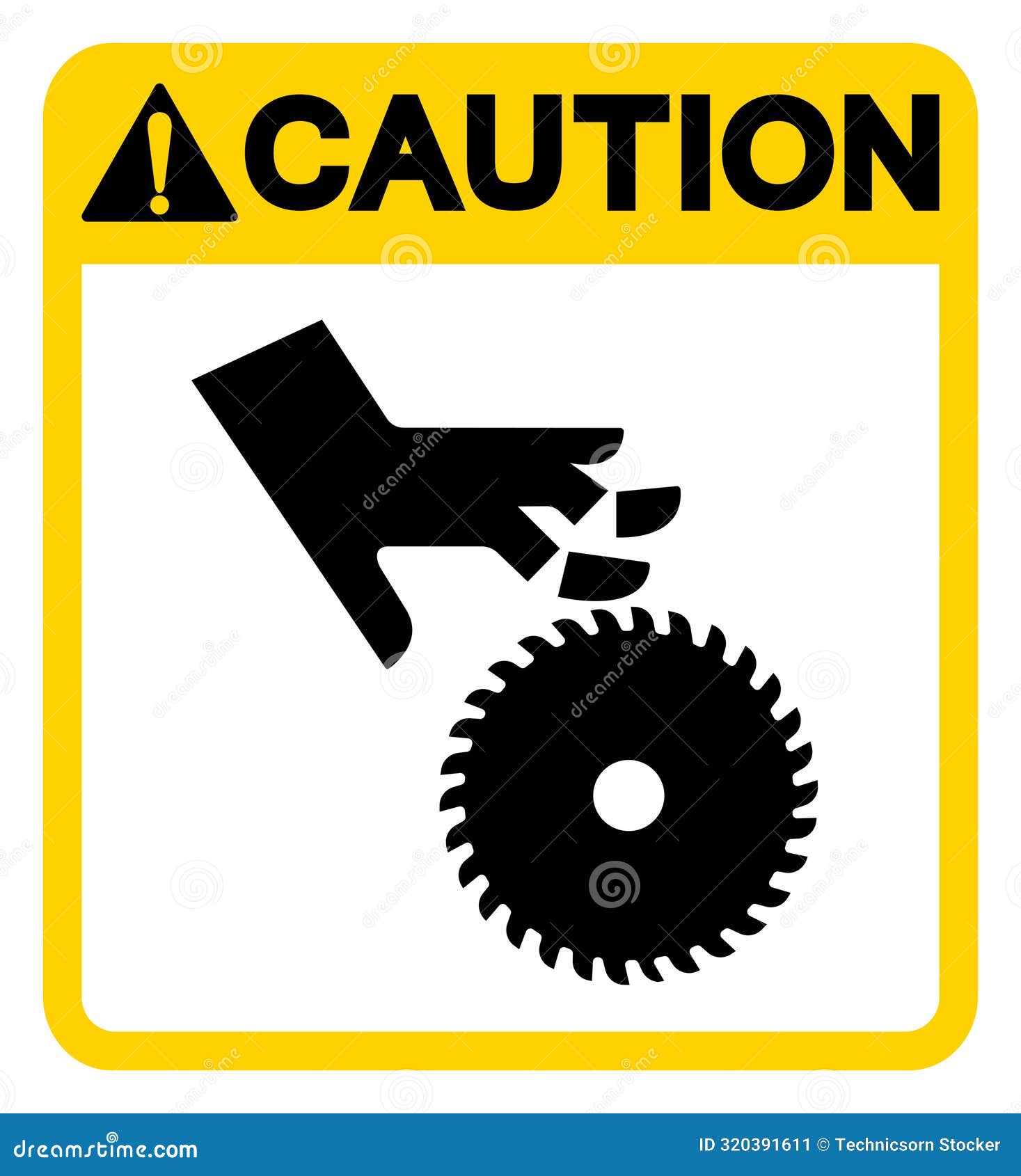 Caution Cutting of Fingers or Hand Rotating Blade Symbol Sign, Vector ...
