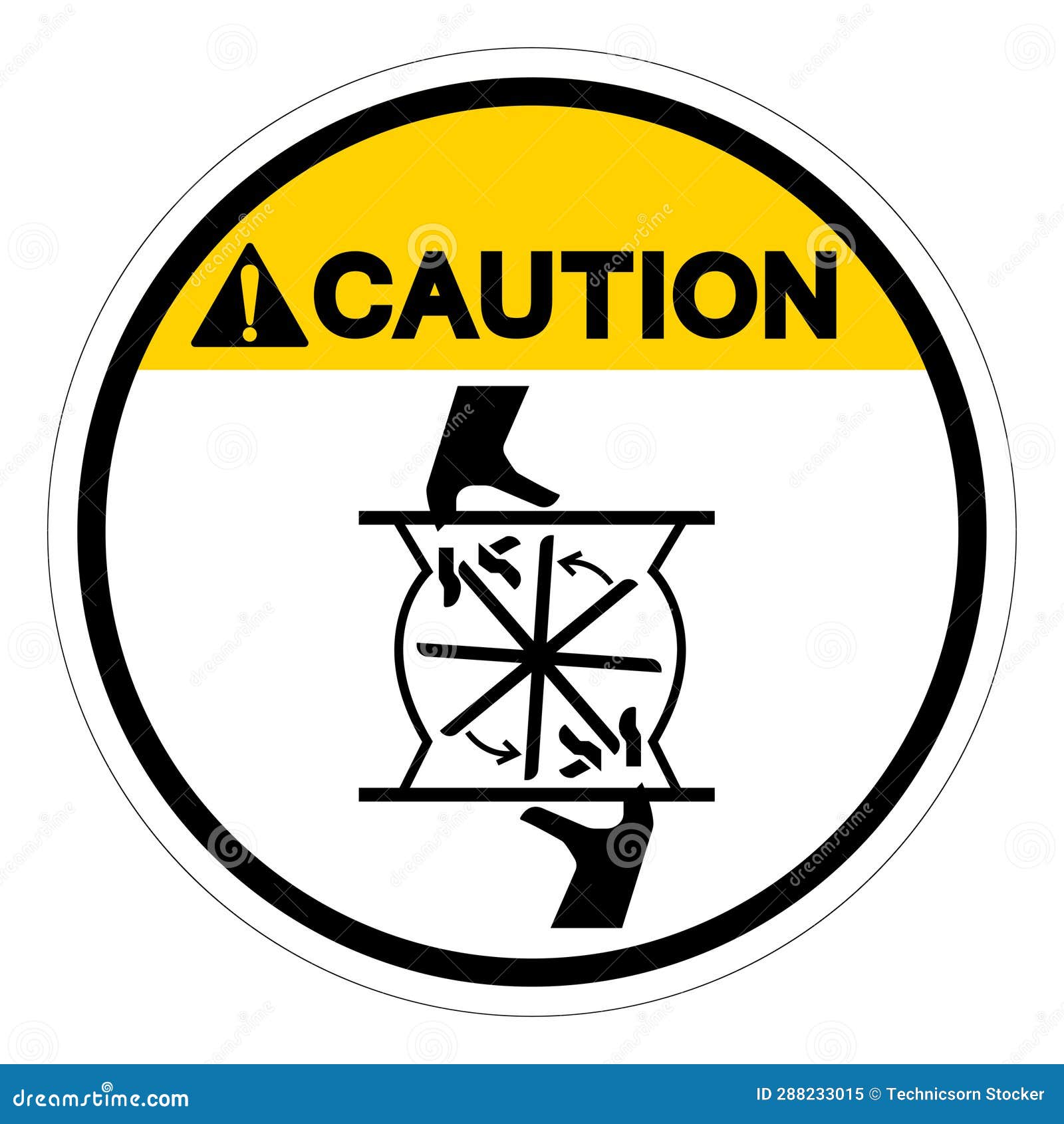 Caution Cutting of Fingers Rotating Blade Symbol Sign, Vector ...