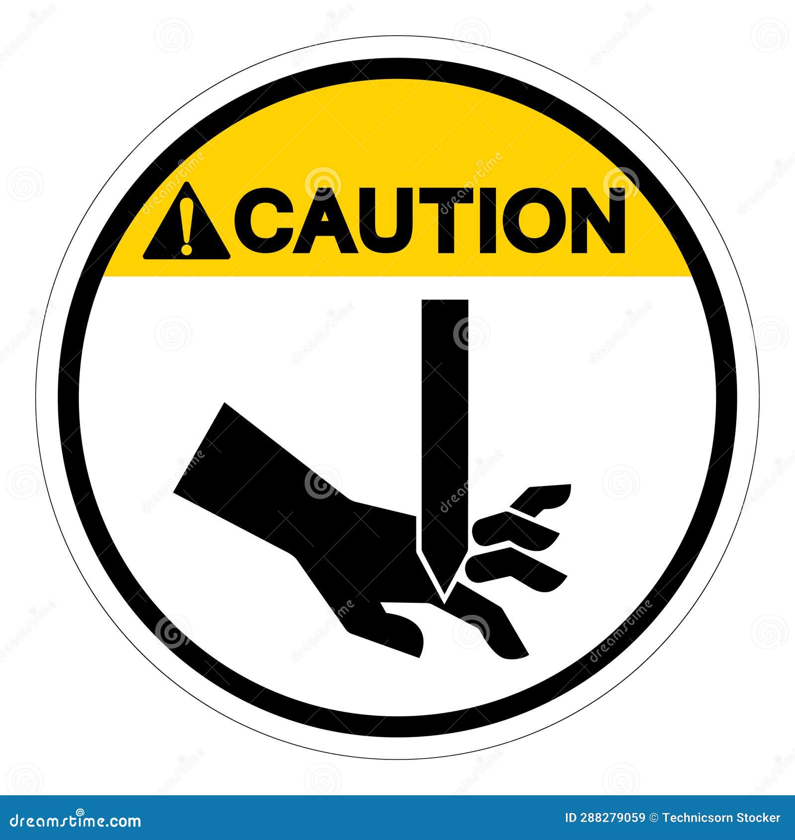 Caution Cutting of Fingers Straight Blade Symbol Sign, Vector ...