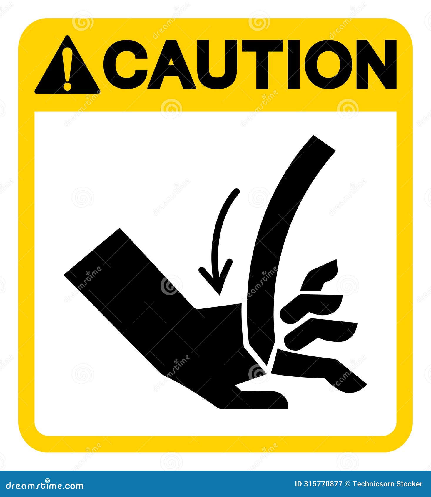 Caution Cutting Of Fingers Or Hand Auger Symbol Sign, Vector ...