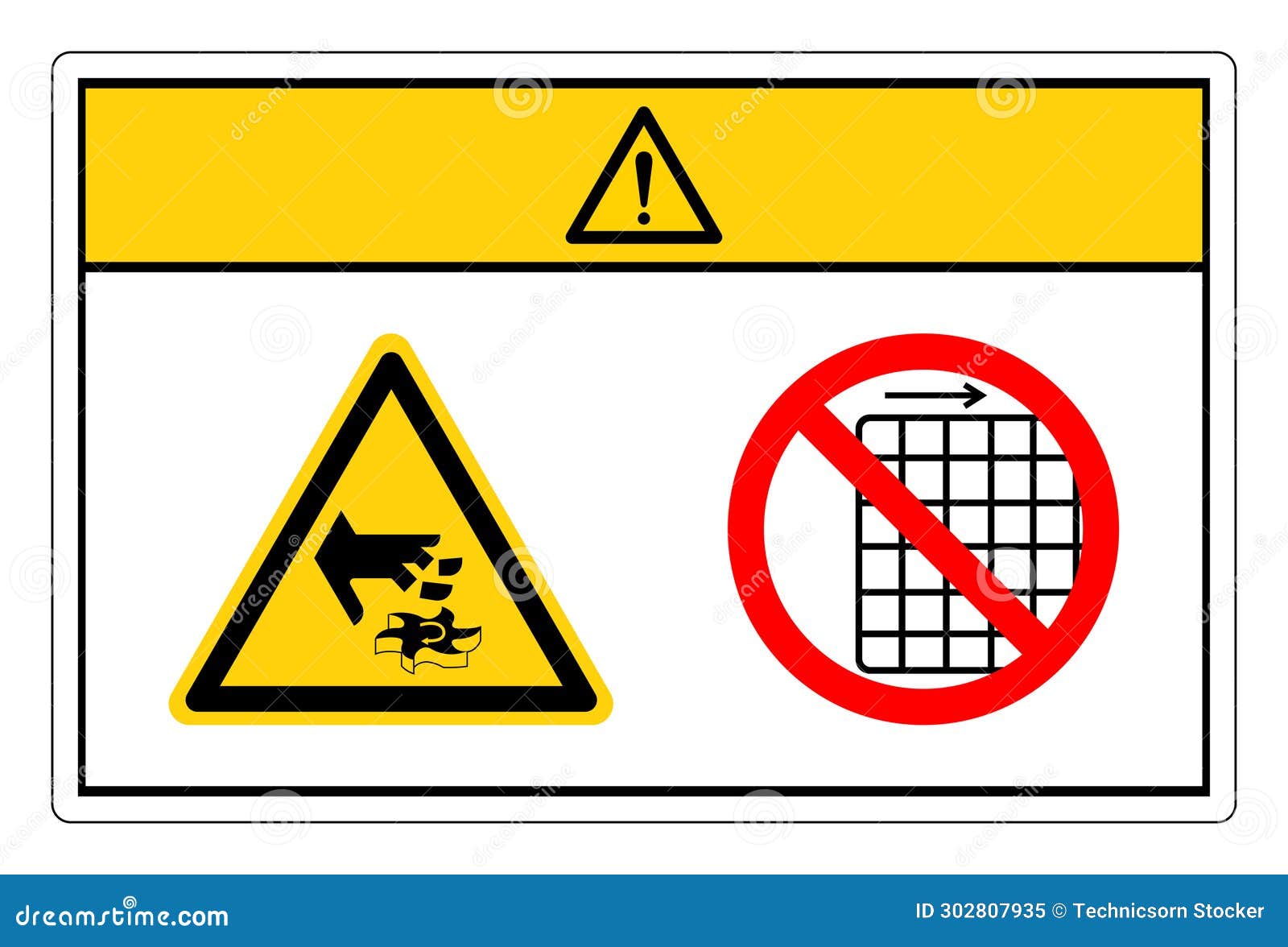 Caution Cutting Hand Hazard Do Not Remove Guard Symbol Sign, Vector ...