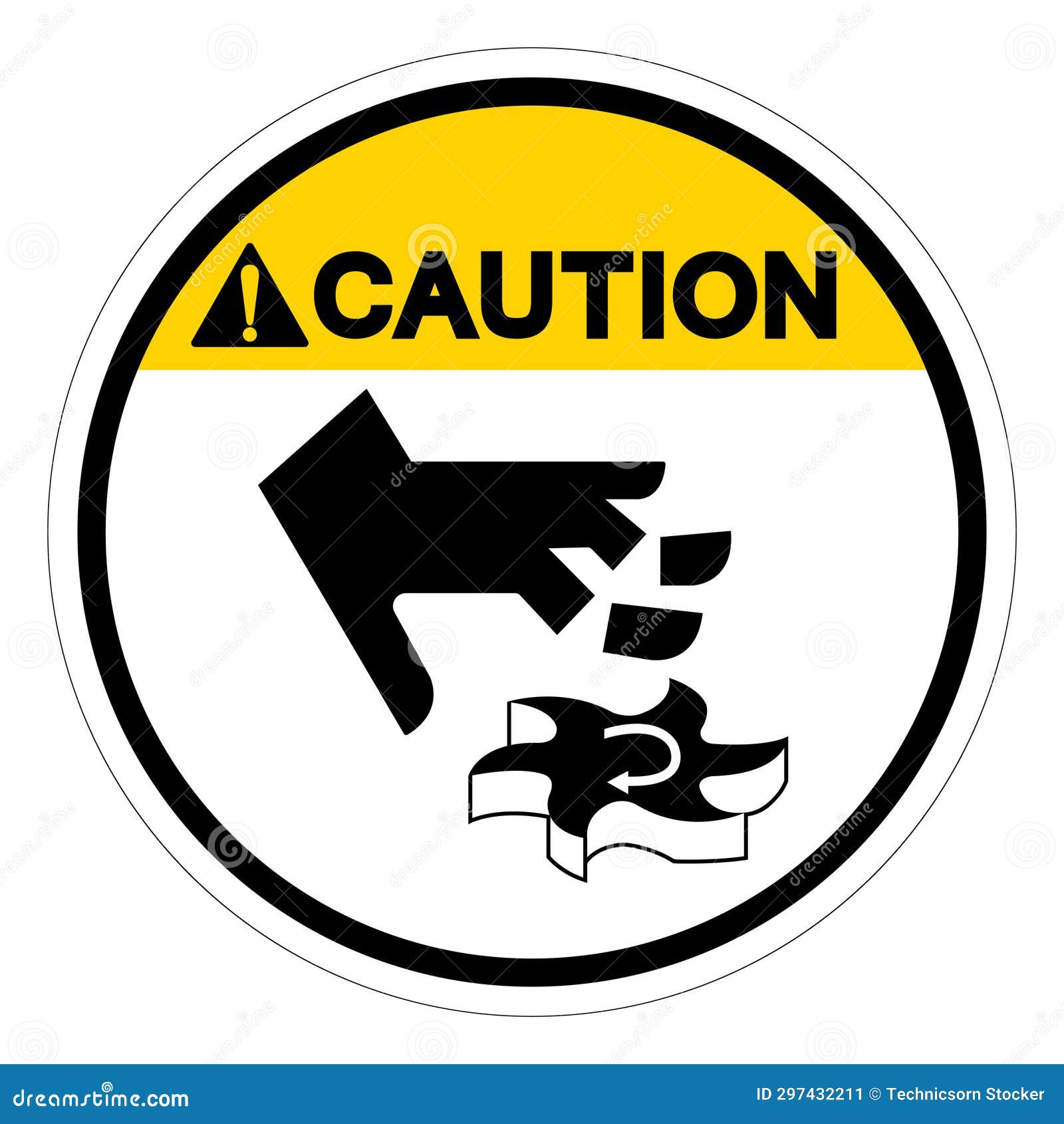 Caution Cutting Hand Hazard Symbol Sign, Vector Illustration, Isolate ...