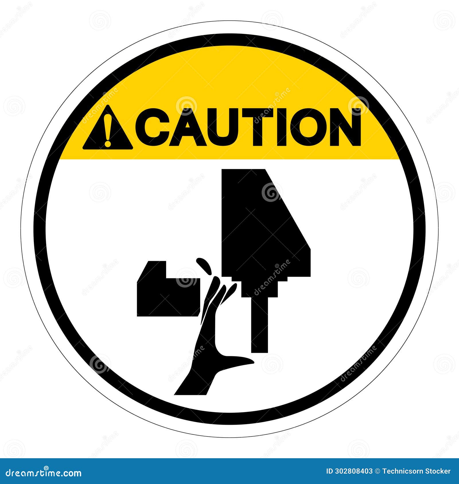Caution Cutting Hand Hazard Symbol Sign, Vector Illustration, Isolate ...