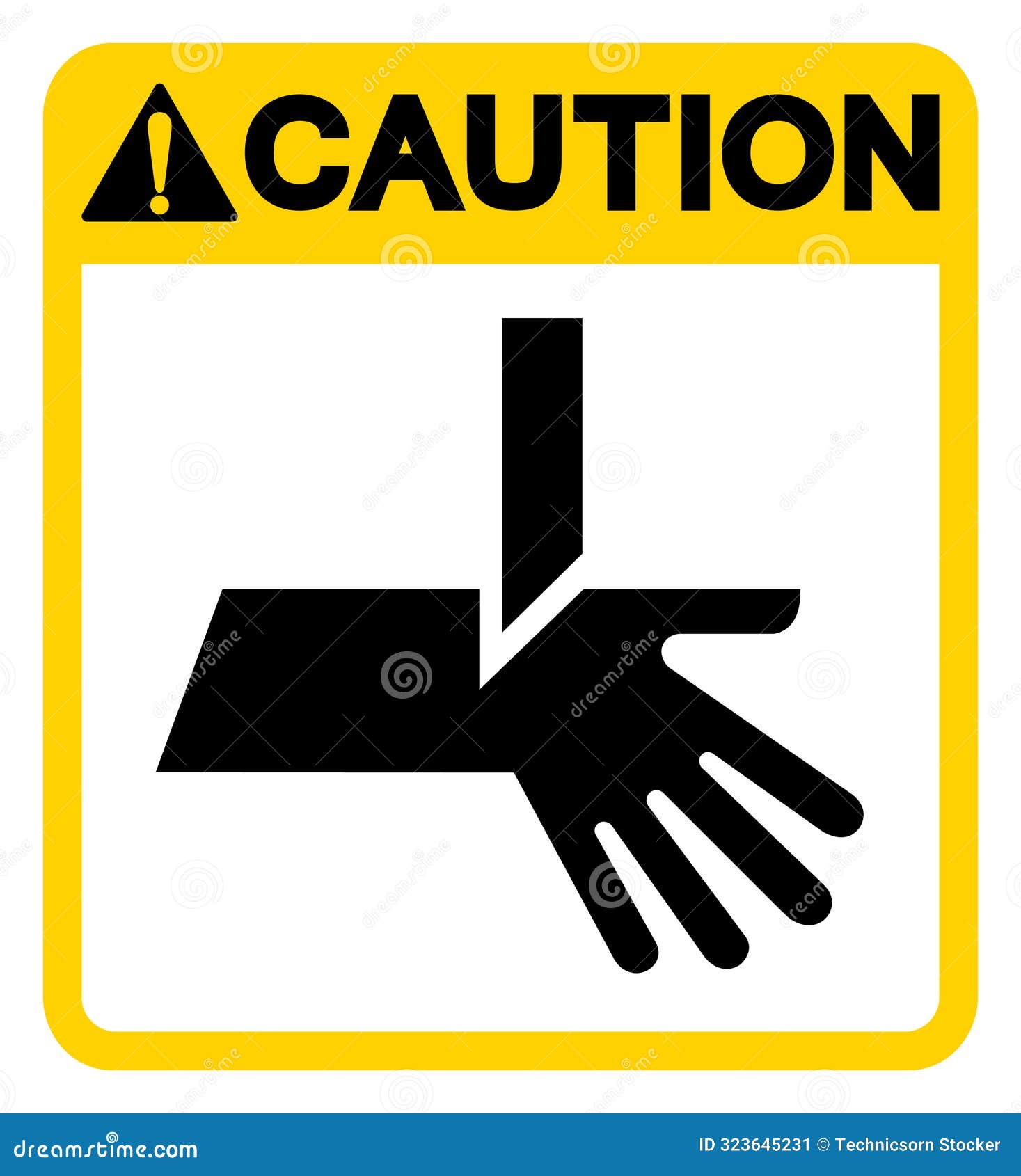 Caution Cutting Hand Hazard Symbol Sign, Vector Illustration, Isolate ...