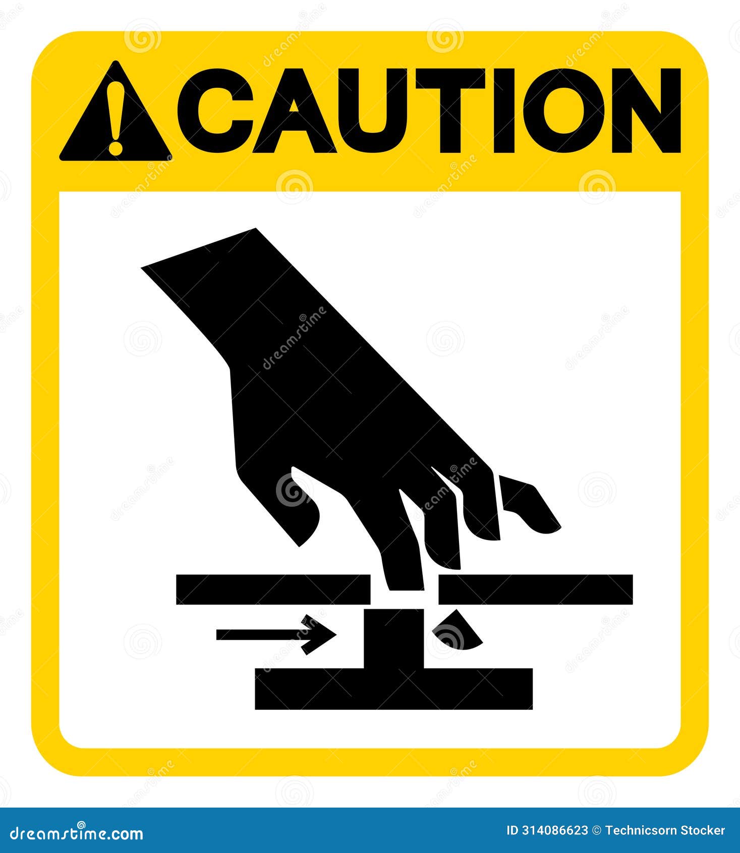 Caution Cutting Of Fingers Or Hand Auger Symbol Sign, Vector ...