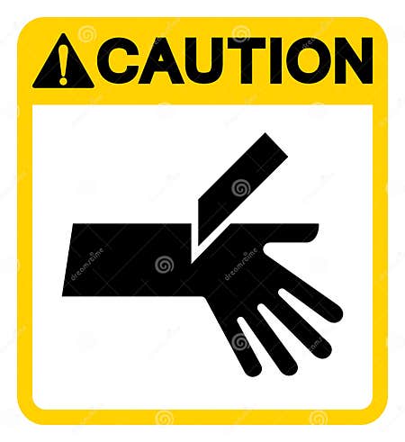 Caution Cutting Hand Symbol Sign, Vector Illustration, Isolate on White ...