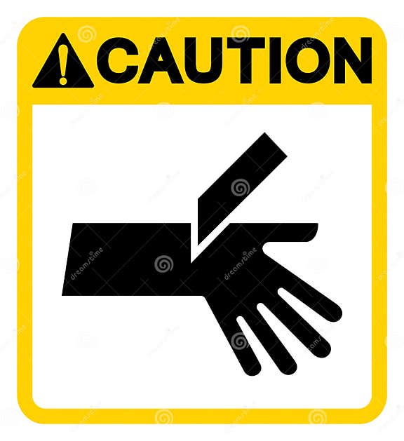 Caution Cutting Hand Symbol Sign, Vector Illustration, Isolate on White ...