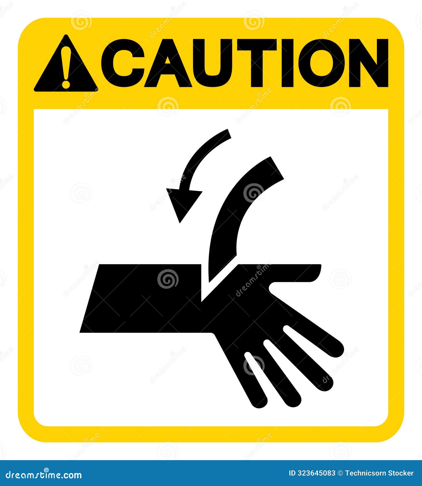 Caution Cutting Hand Symbol Sign, Vector Illustration, Isolate on White ...