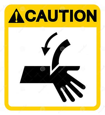 Caution Cutting Hand Symbol Sign, Vector Illustration, Isolate on White ...