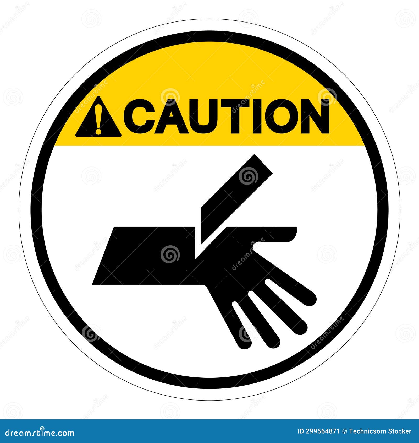 Caution Cutting Hand Symbol Sign, Vector Illustration, Isolate on White ...