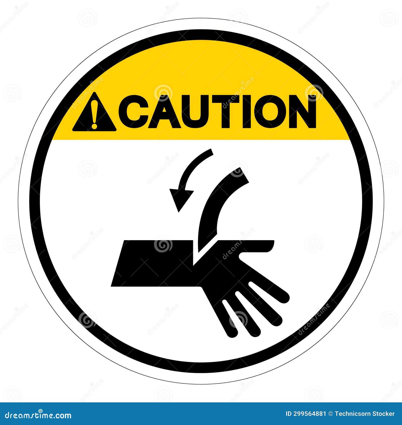 Caution Cutting Of Fingers Rotating Shaft Symbol Sign, Vector ...