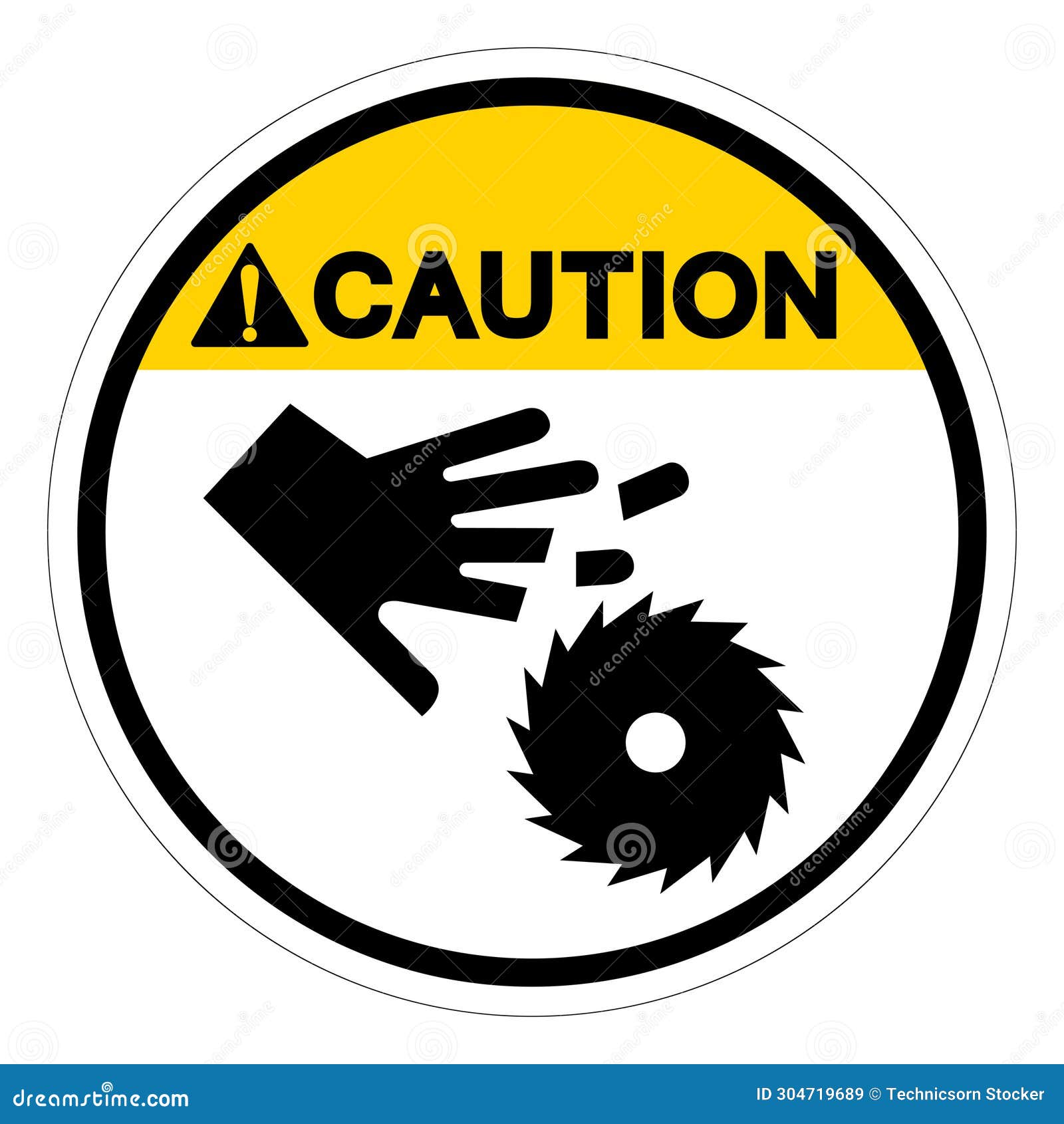 Caution Cutting And Crush Hazard Symbol Sign, Vector Illustration ...