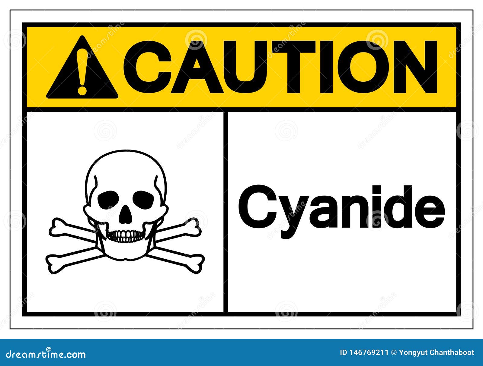 Caution Cyanide Symbol Sign, Vector Illustration, Isolate On White ...