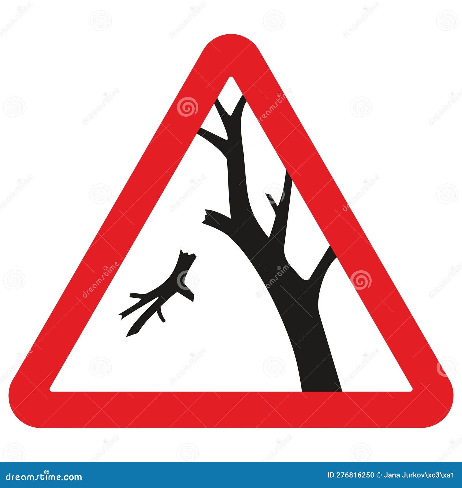Caution Danger of Falling Branches, Trees, Red Triangle, Vector, Eps ...