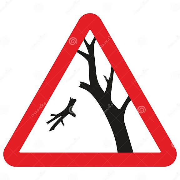 Caution Danger of Falling Branches, Trees, Red Triangle, Vector, Eps ...