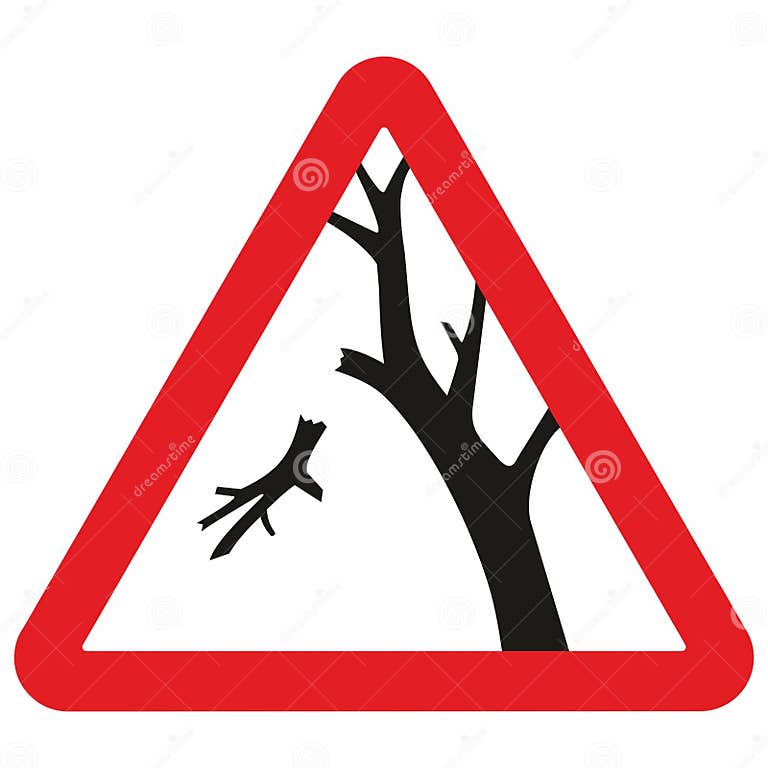 Caution Danger of Falling Branches, Trees, Red Triangle, Vector, Eps ...