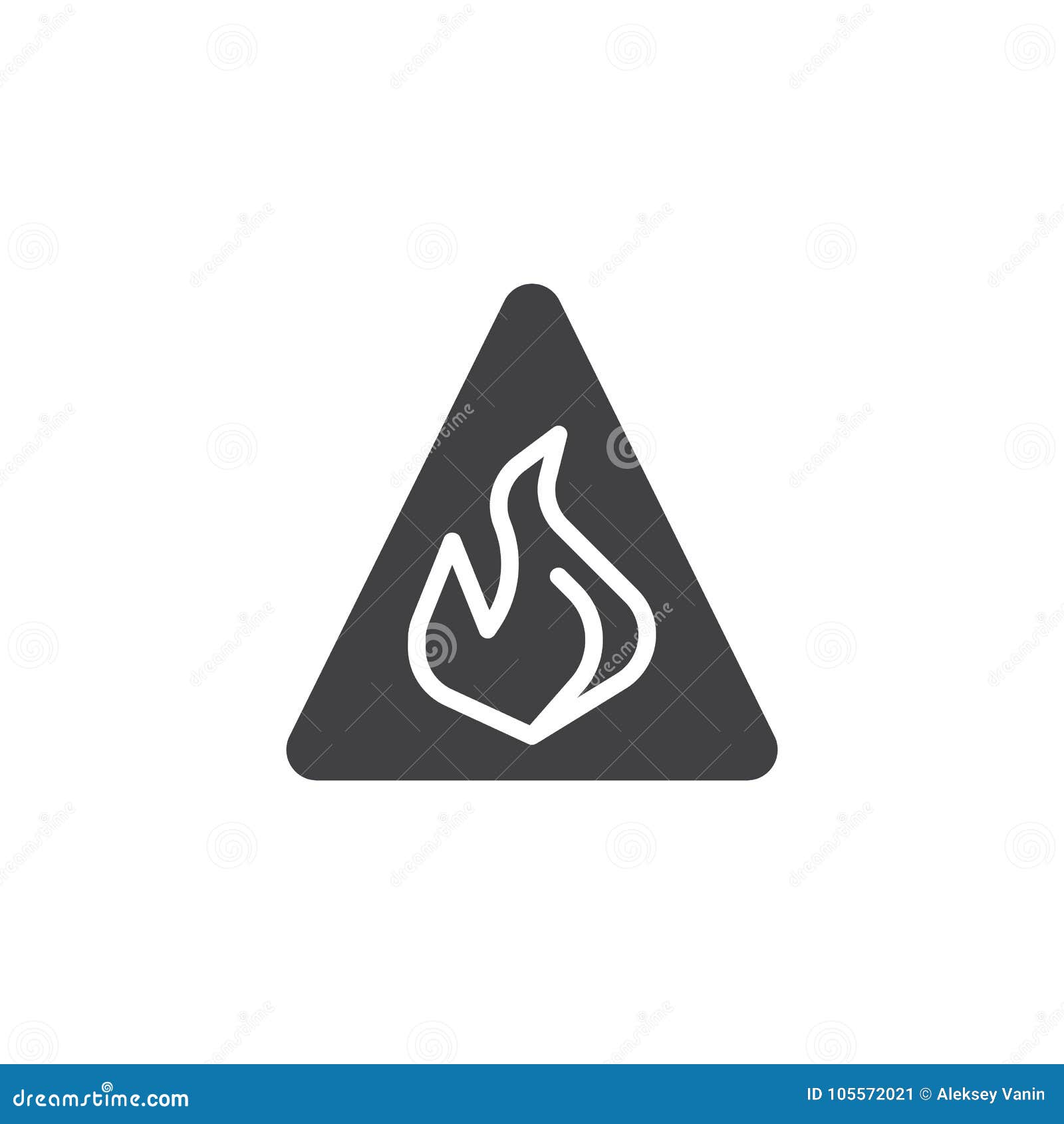 Caution Danger Fire Flame Icon Vector Stock Vector - Illustration of ...