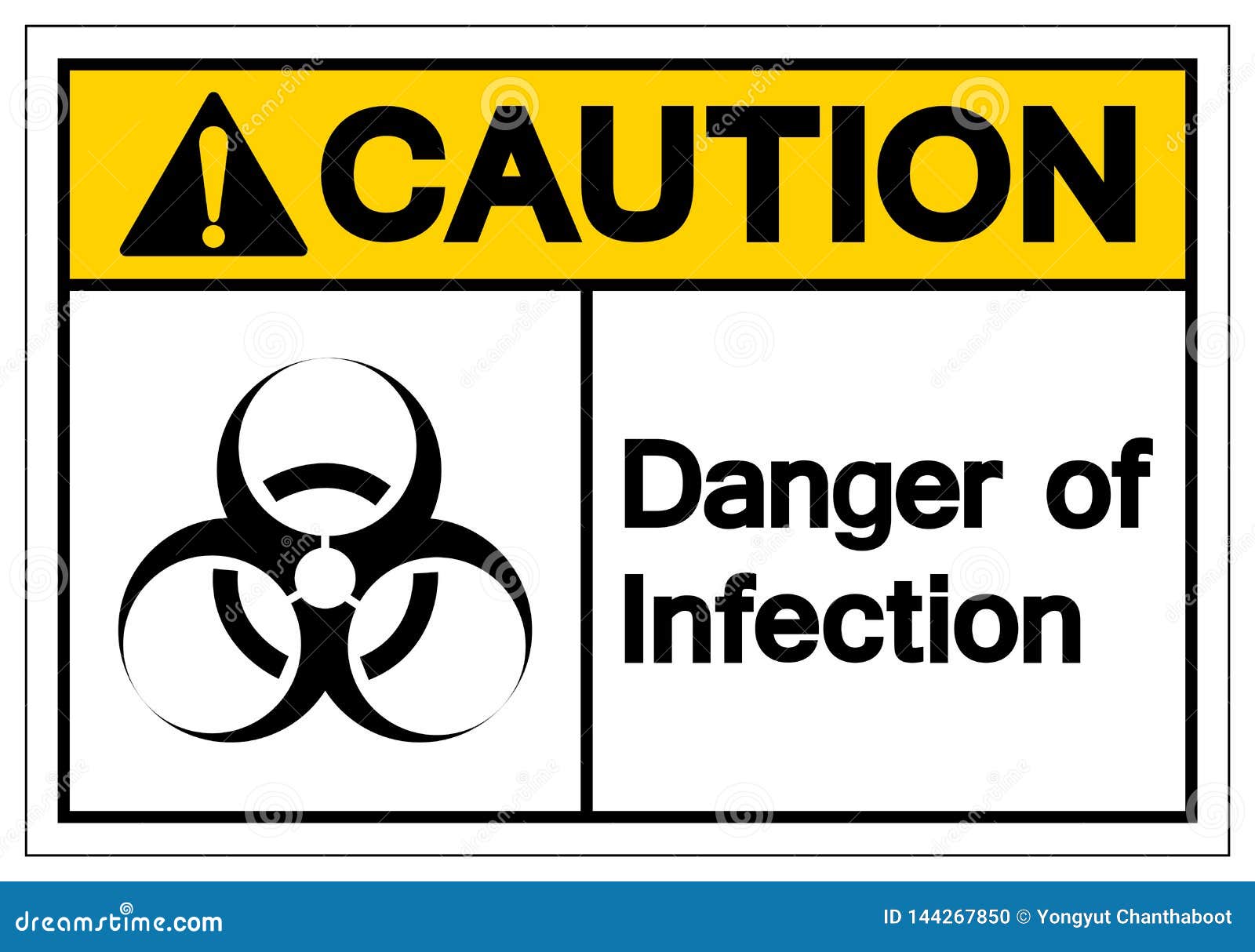 Caution Danger of Infection Symbol Sign, Vector Illustration, Isolate ...