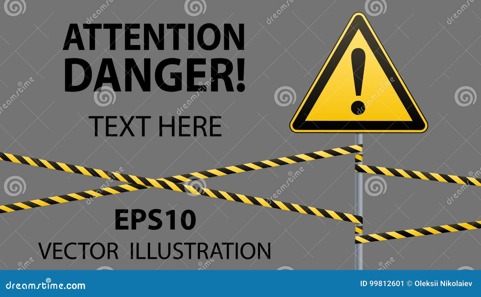 Caution - Danger Warning Sign Safety. Yellow Triangle with Black Image ...