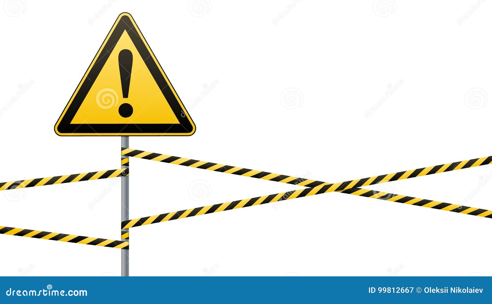 Caution - Danger Warning Sign Safety. Yellow Triangle with Black Image ...