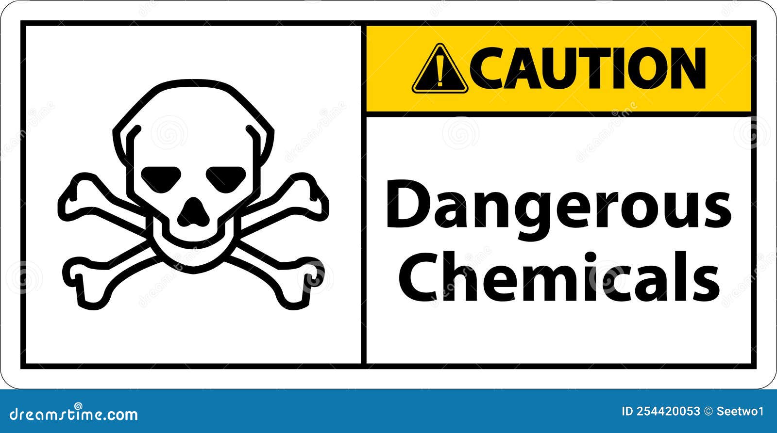 Caution Dangerous Chemicalsl Sign on White Background Stock Vector ...