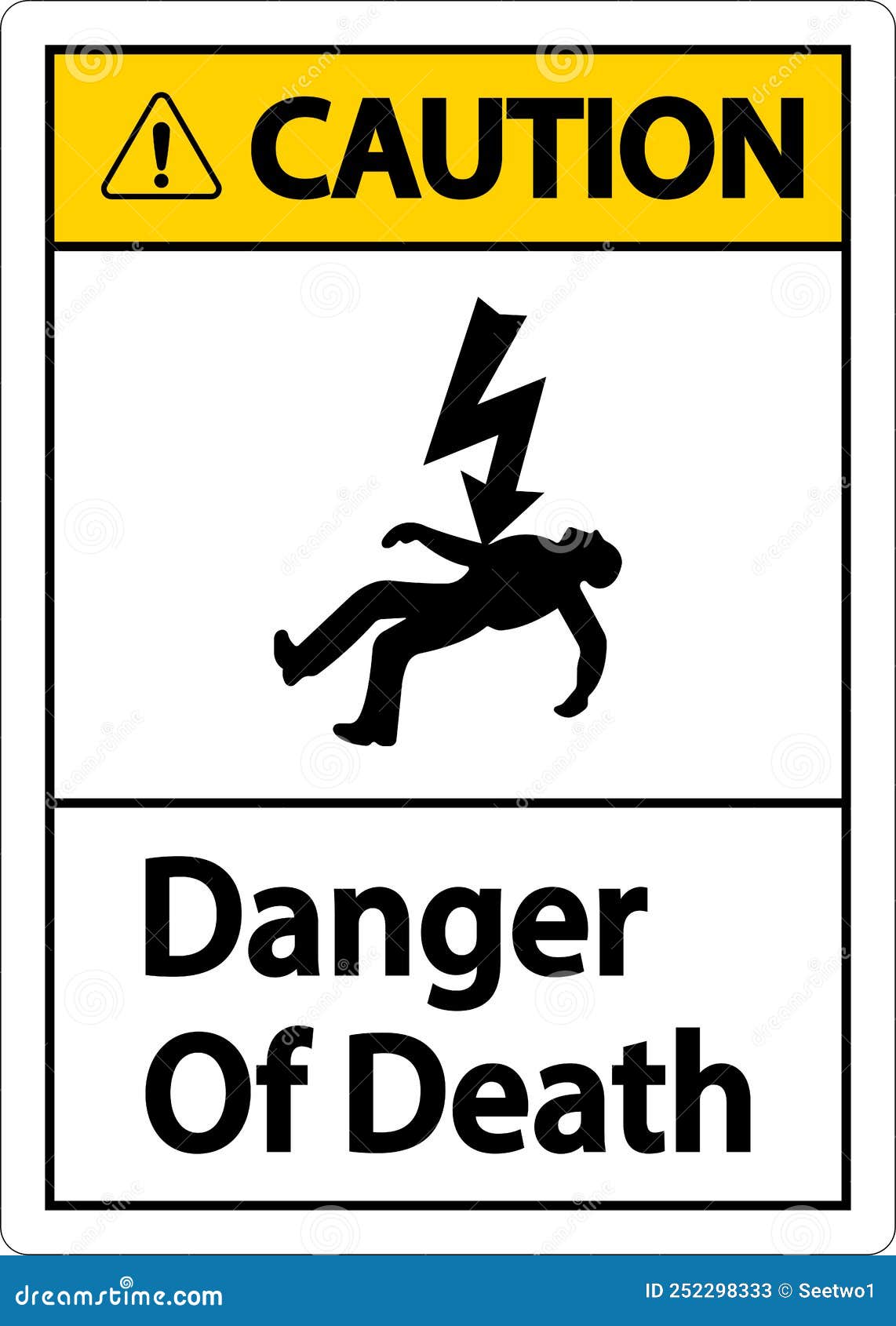 Caution of Death Sign on White Background Stock Vector - Illustration ...