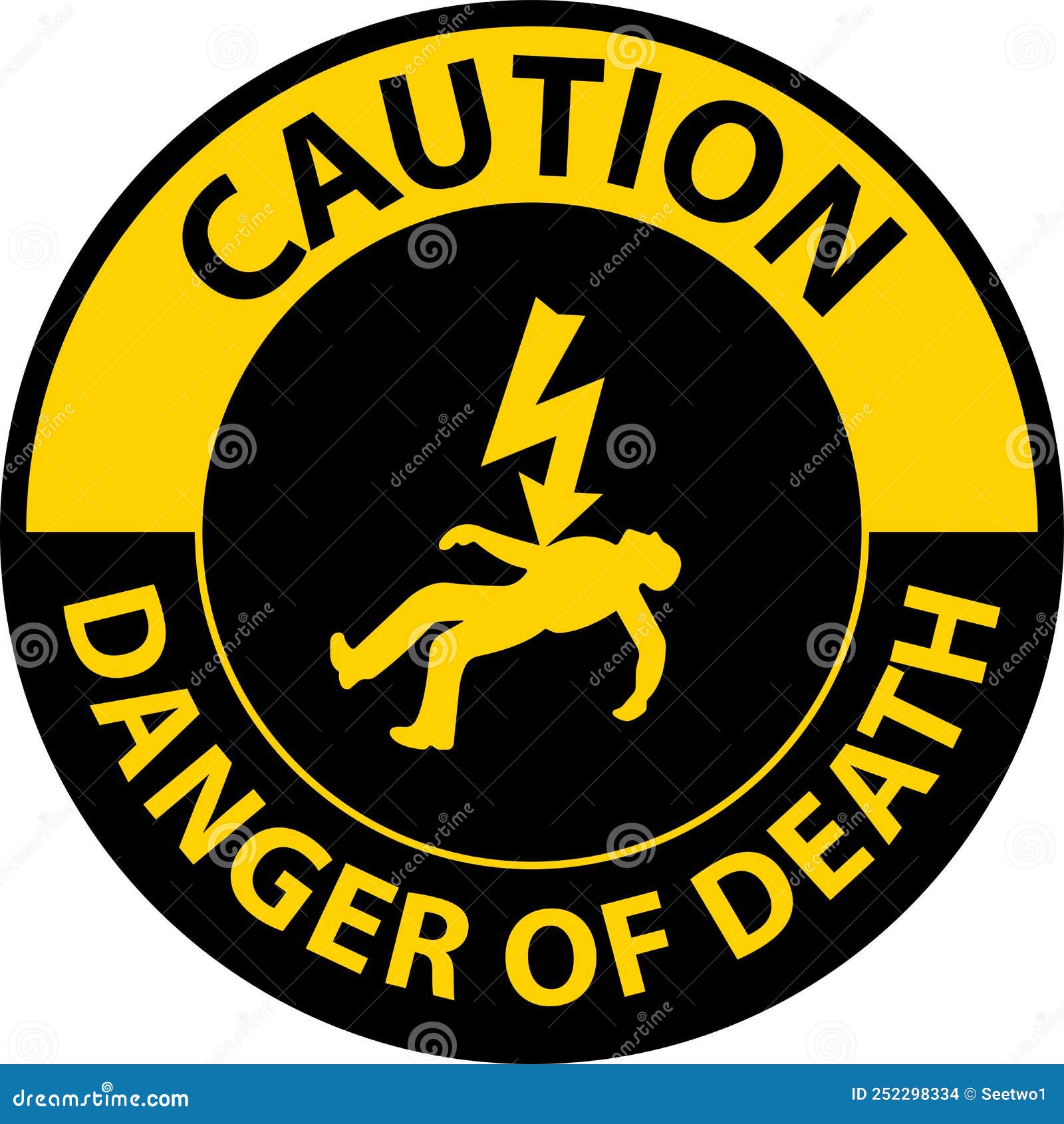 Caution of Death Sign on White Background Stock Vector - Illustration ...