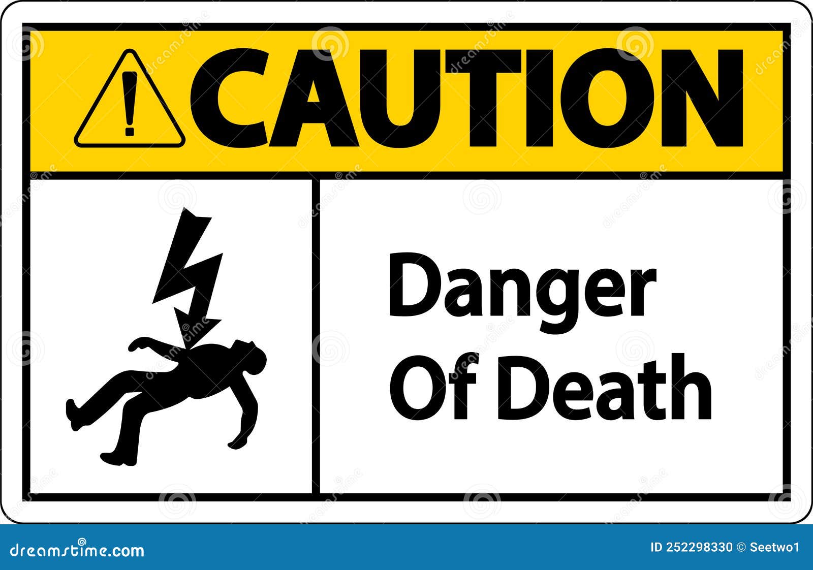 Caution of Death Sign on White Background Stock Vector - Illustration ...