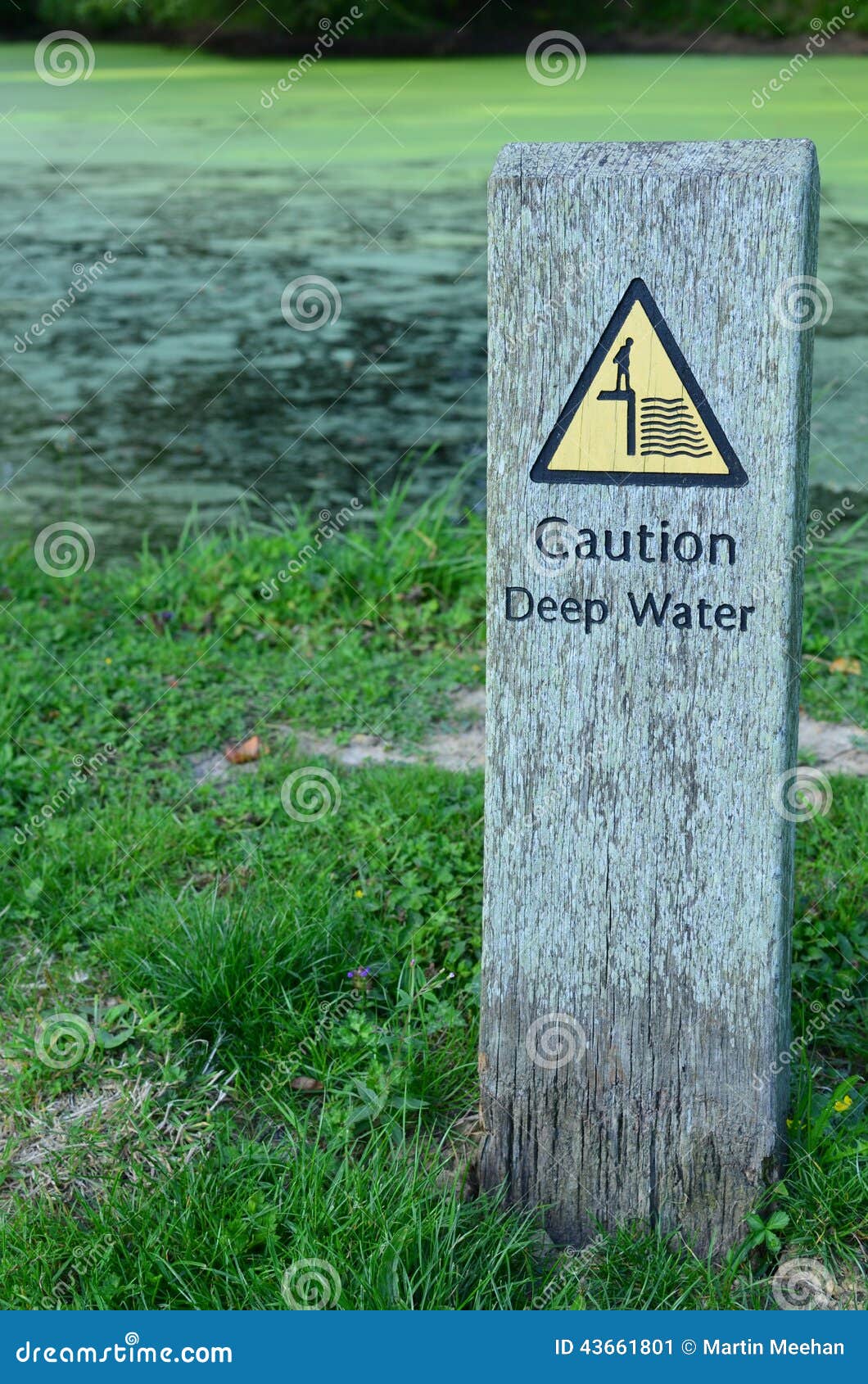 Caution deep water sign. stock image. Image of caution - 43661801