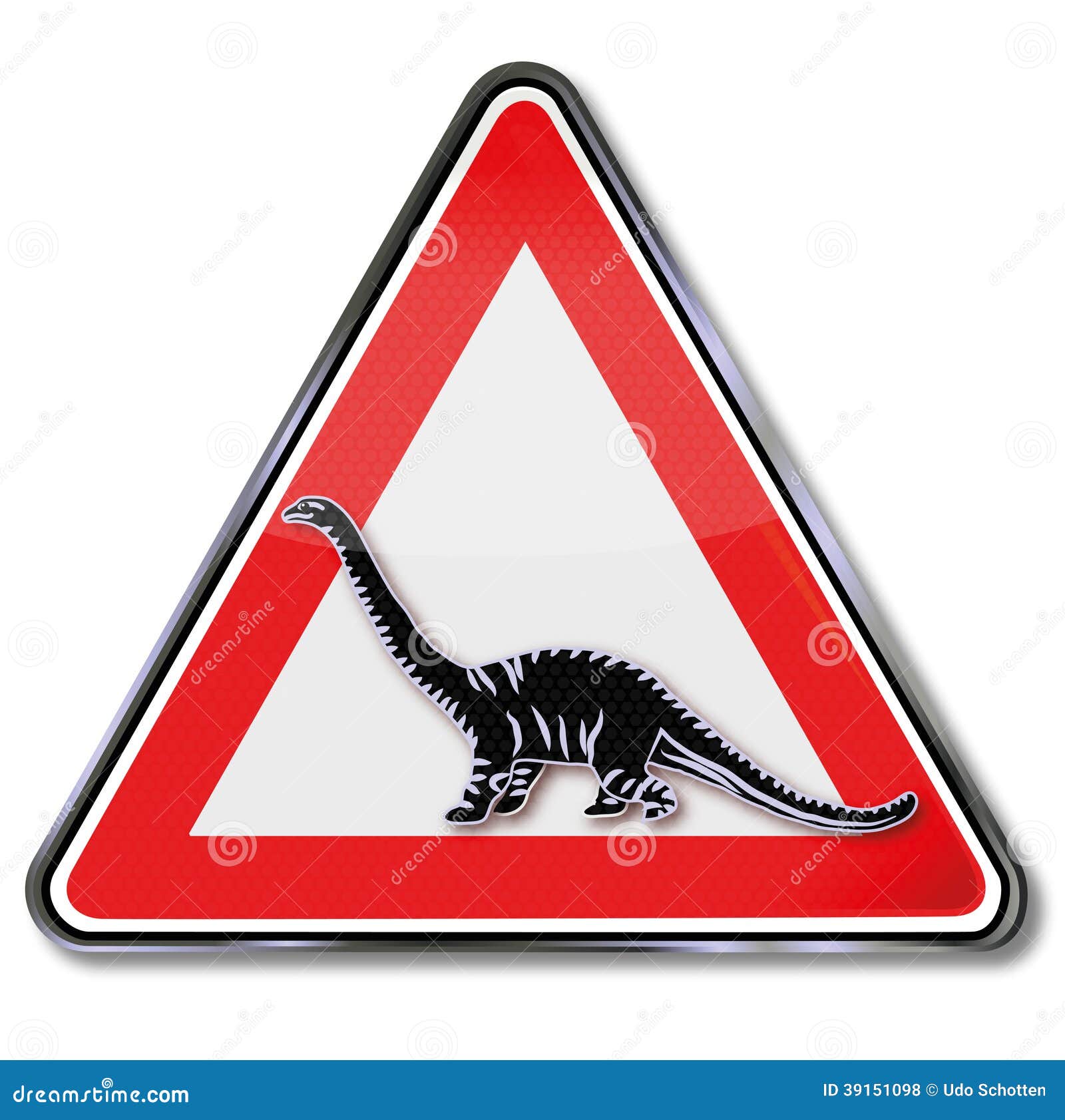 Caution dinosaur stock vector. Illustration of herbivores - 39151098