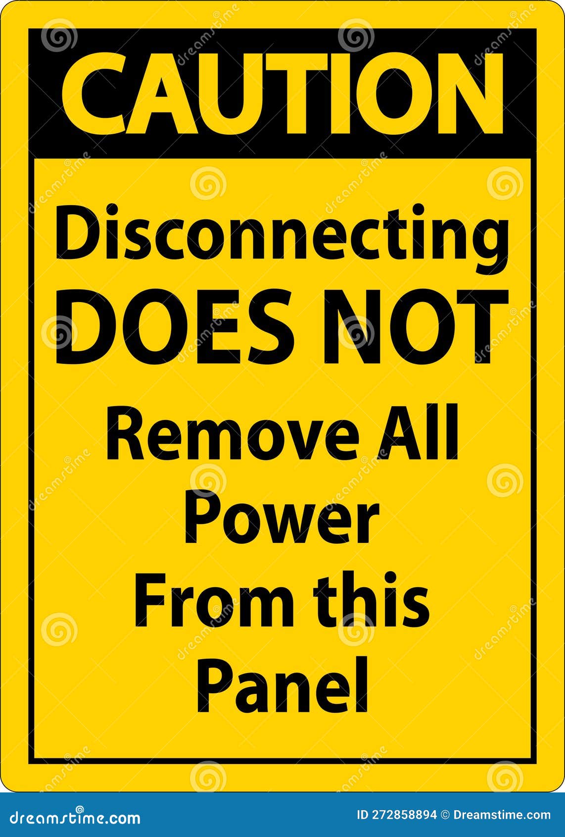 Caution Disconnecting Does Not Remove All Power from this Panel Stock ...