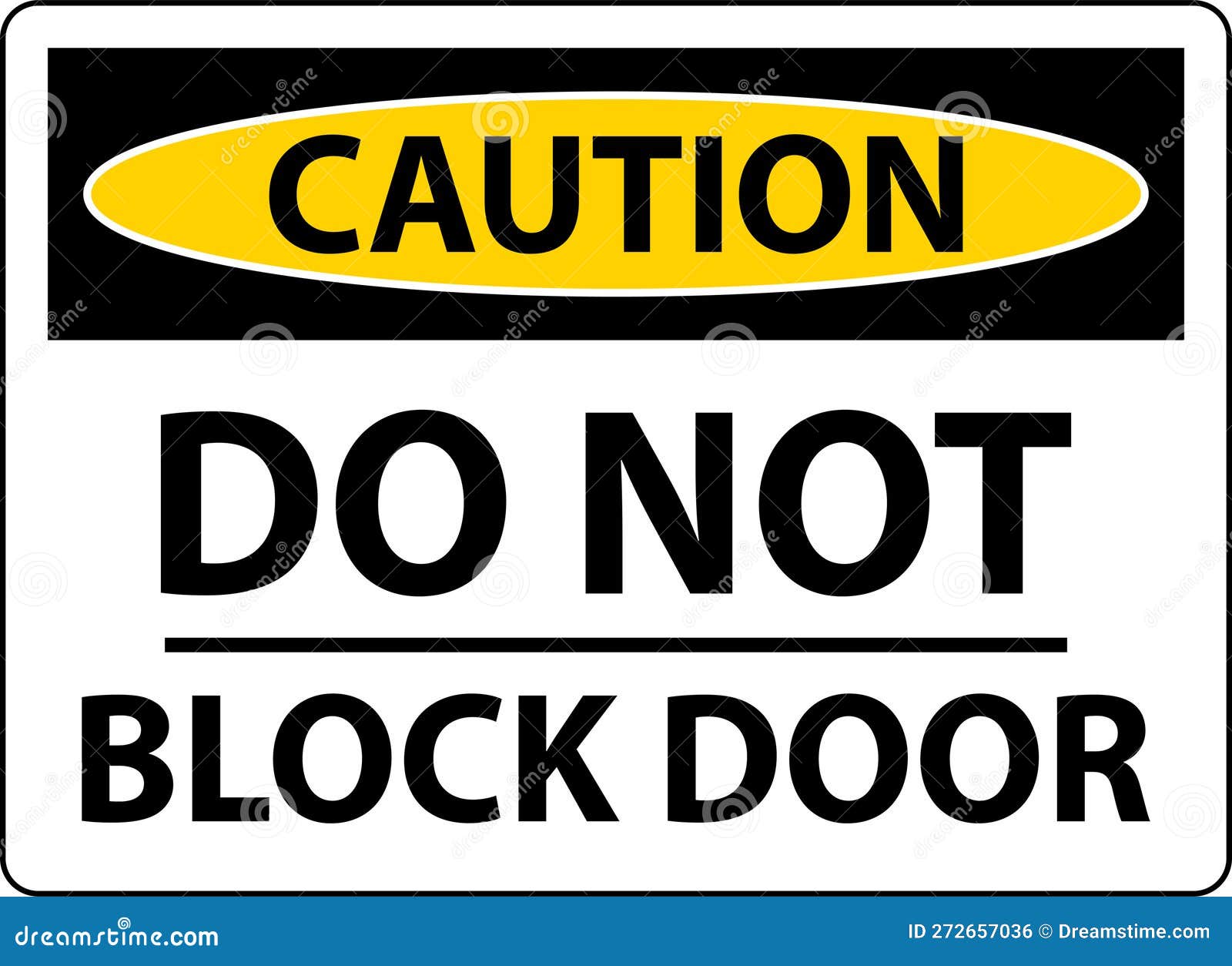 Caution Do Not Block Door Sign on White Background Stock Vector ...