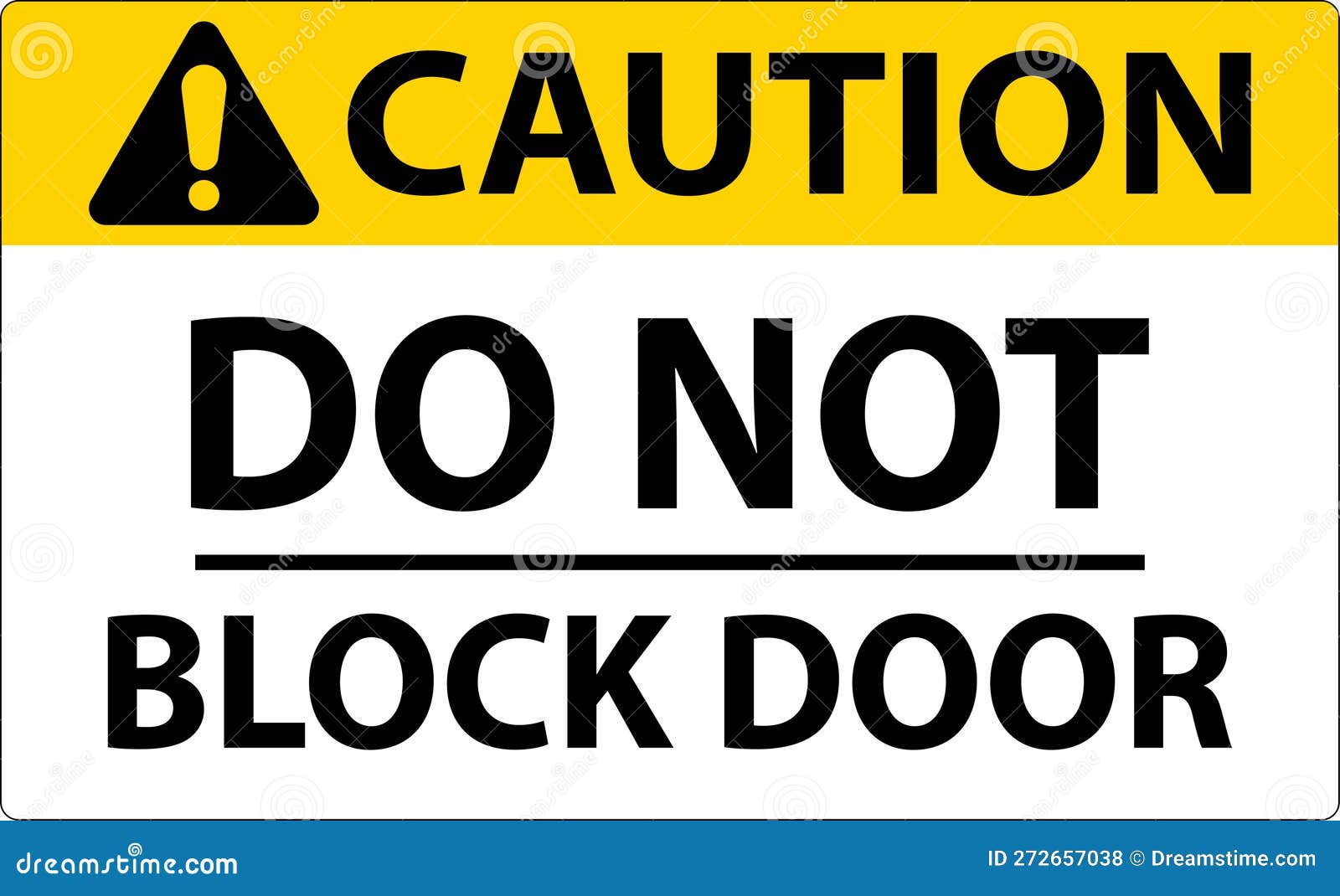 Caution Do Not Block Door Sign on White Background Stock Vector ...