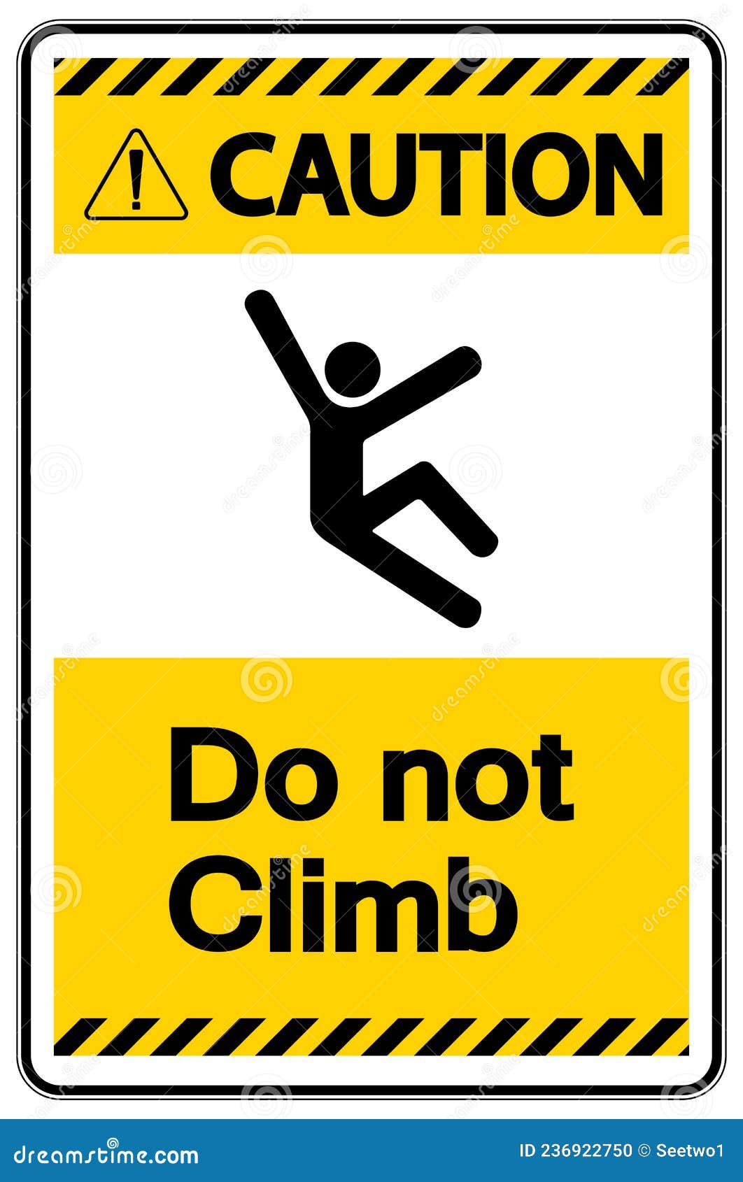 Caution Do Not Climb Symbol Sign on White Background Stock Vector ...
