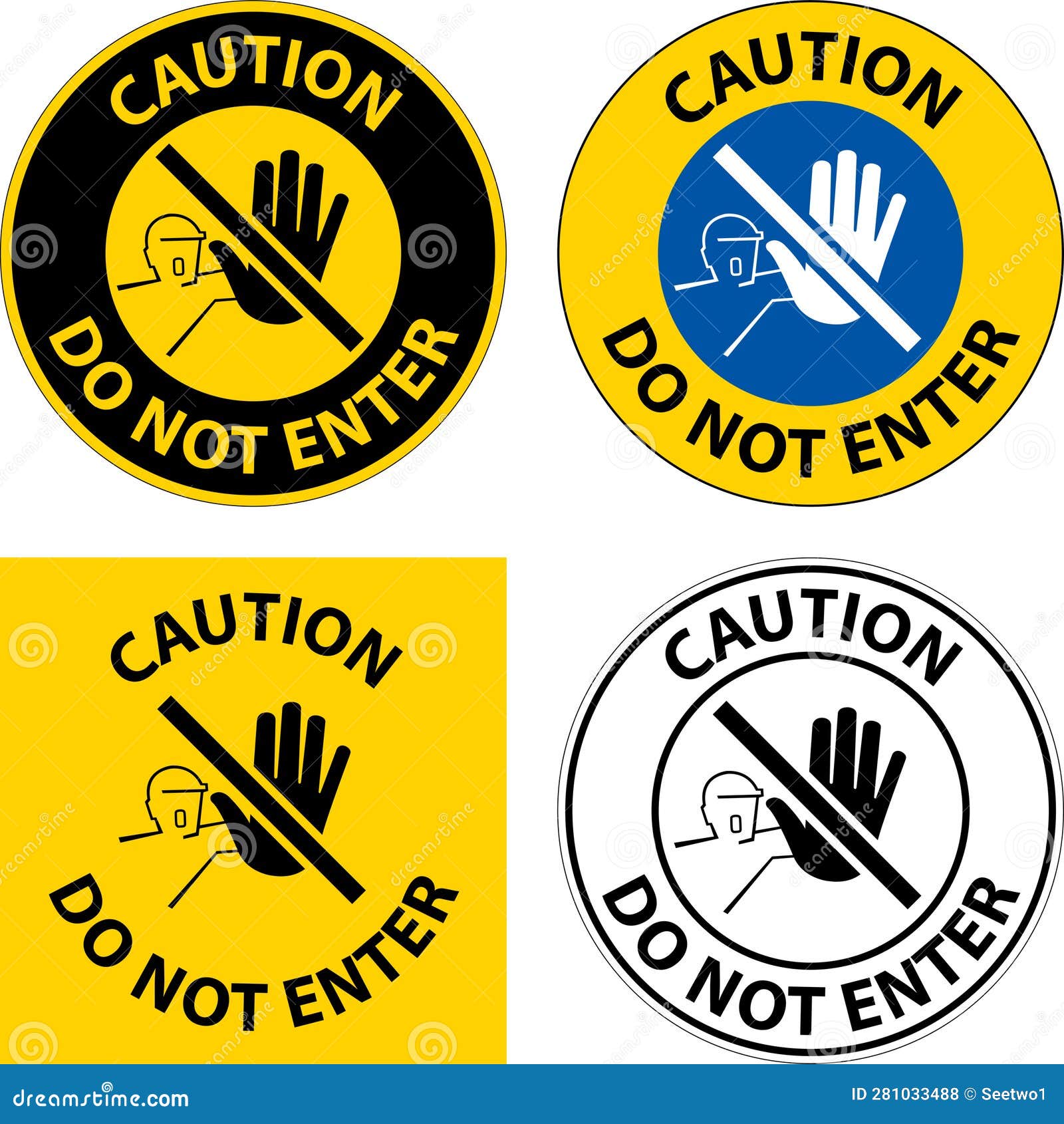 Caution Do Not Enter Symbol Sign on White Background Stock Vector ...