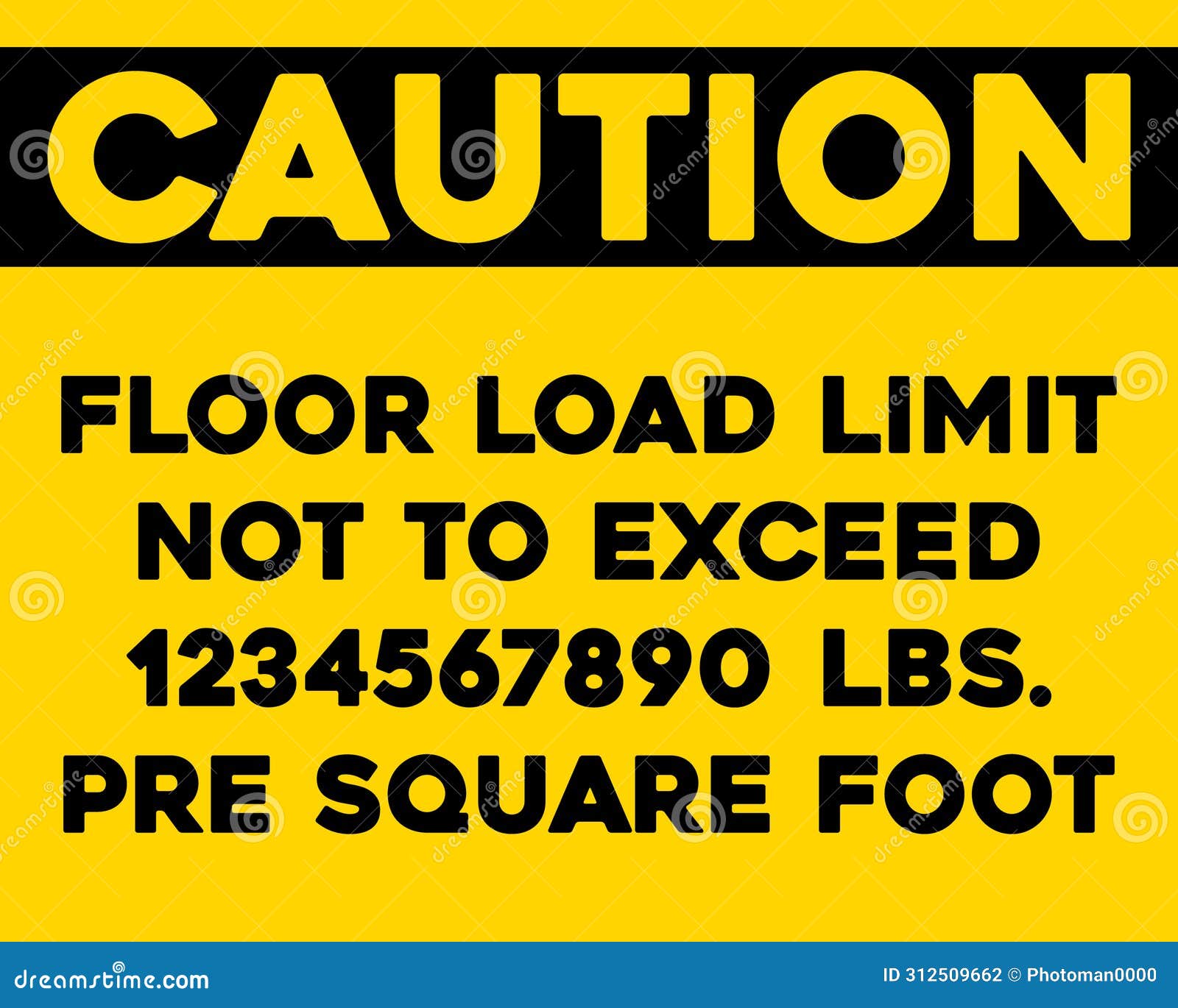 Floorload warning sign stock vector. Illustration of high - 312509662