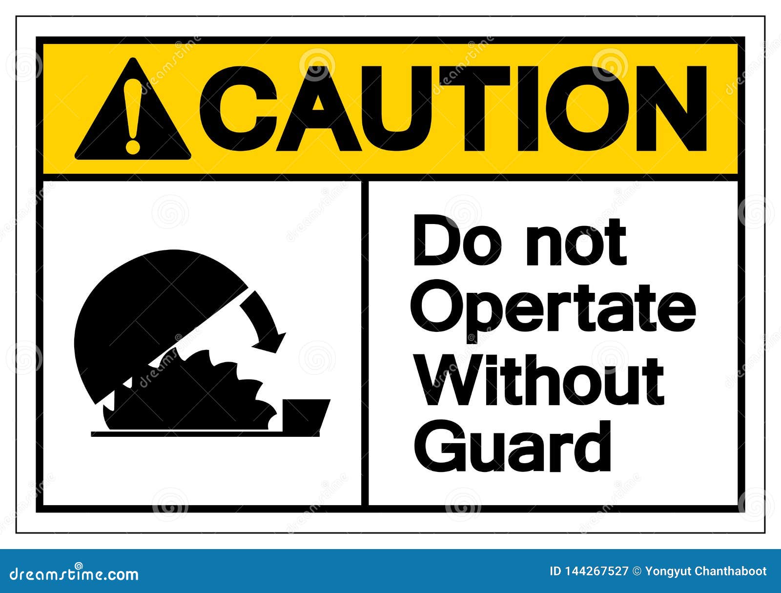 Caution Do Not Operate without Guard Symbol Sign, Vector Illustration ...