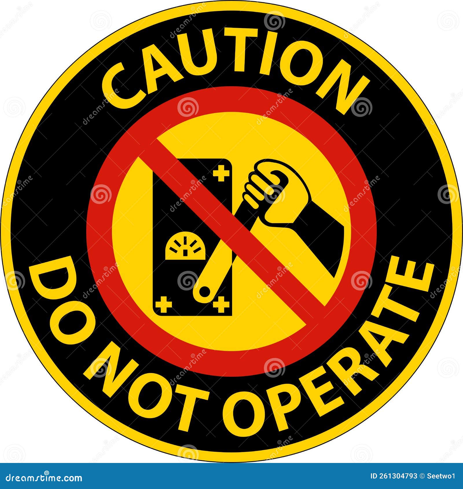 Caution Do Not Operate Sign on White Background Stock Vector ...