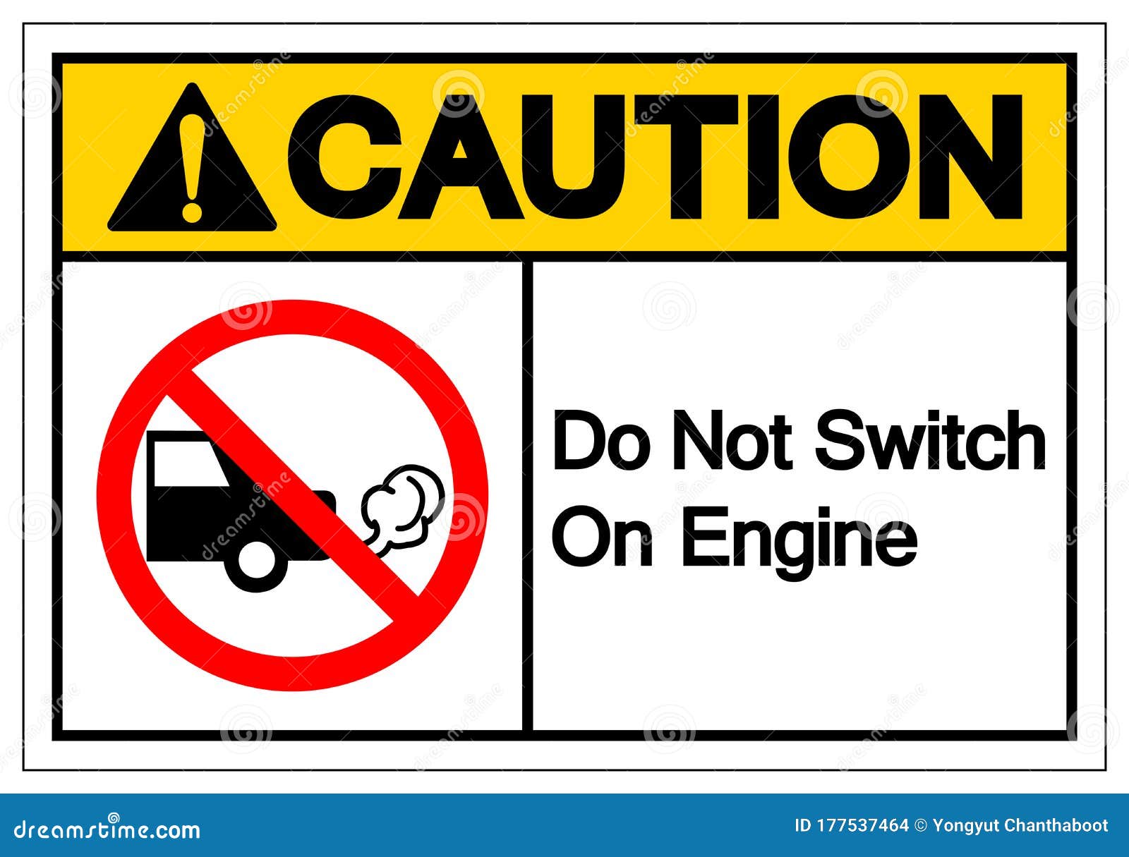 Caution Do Not Switch On Engine Symbol Sign, Vector Illustration ...