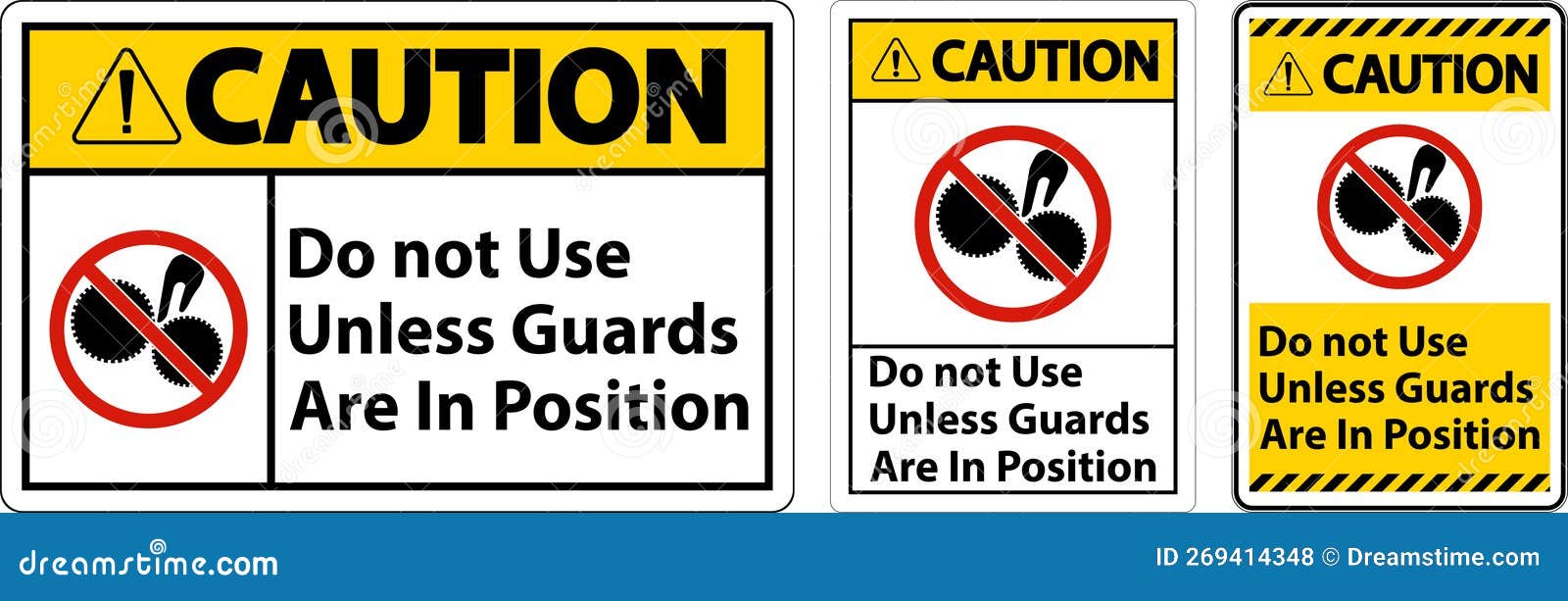 Caution Guards Must Be In Place Before Use Symbol Sign, Vector ...
