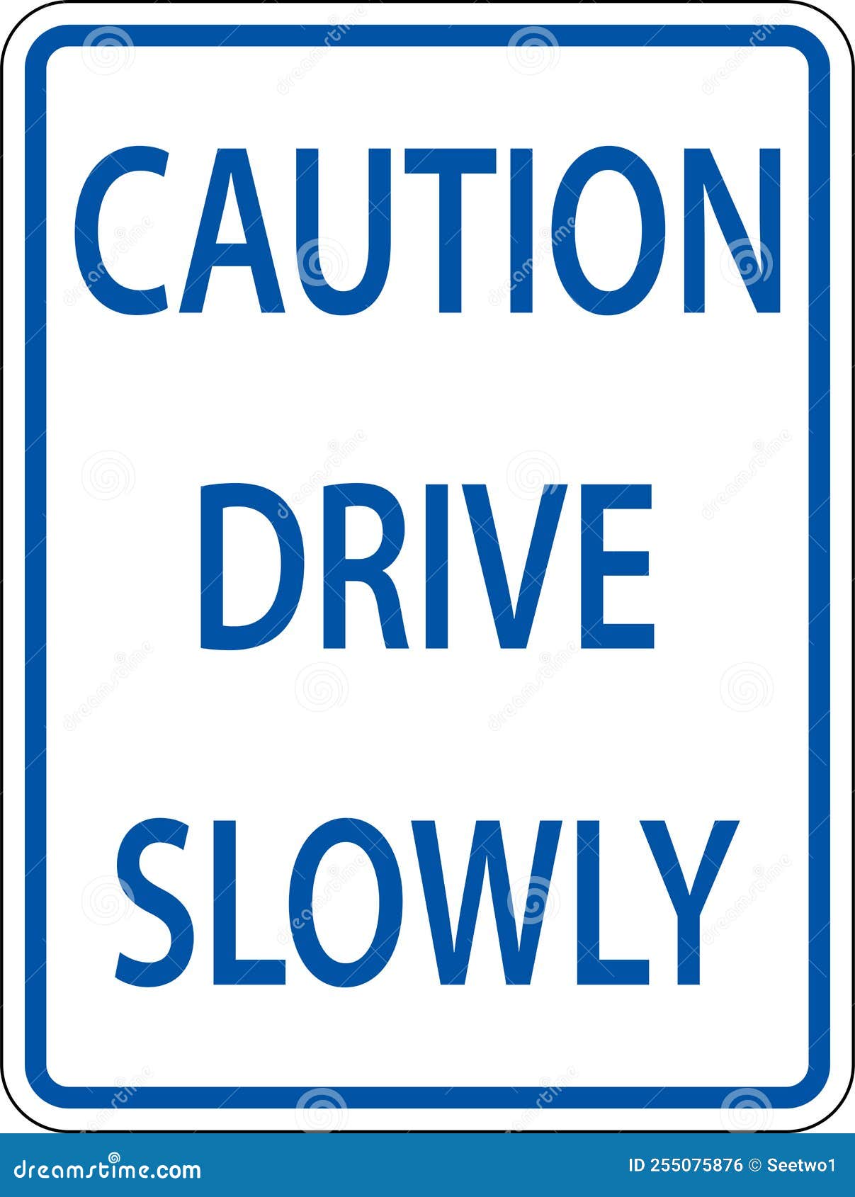 Caution Drive Slowly Sign on White Background Stock Vector ...