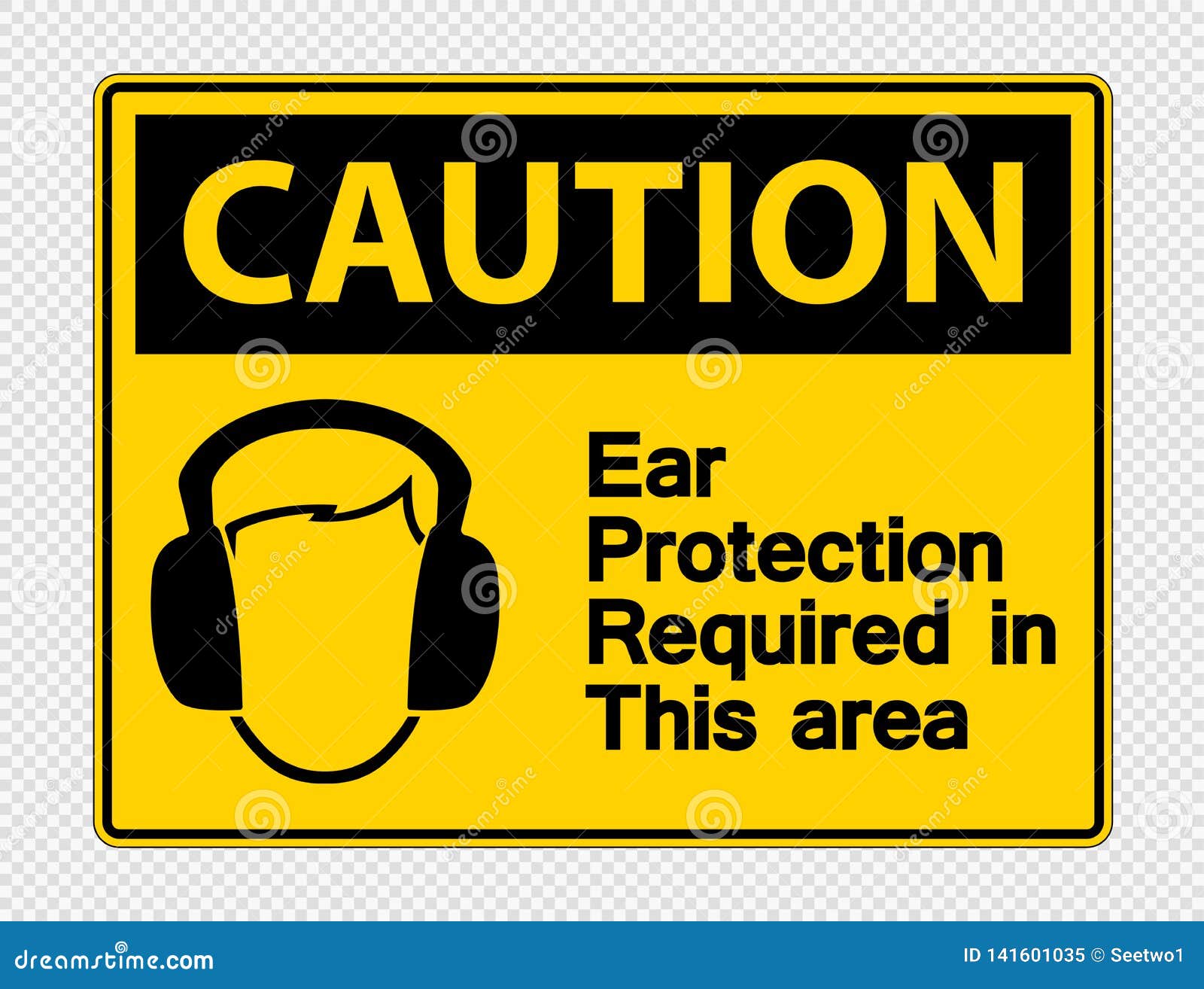 Symbol Caution Ear Protection Required In This Area Symbol Sign On