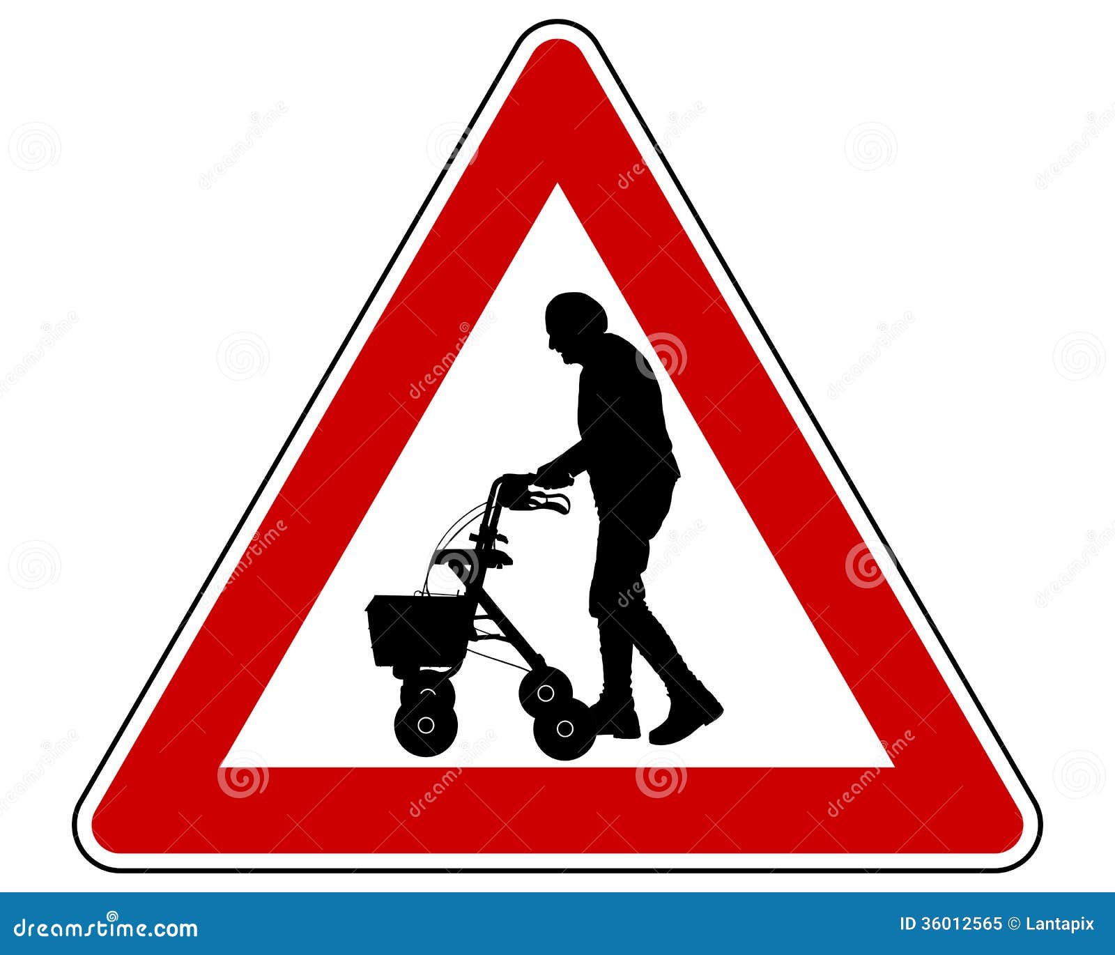 People With Rollator Warning Sign Stock Illustration | CartoonDealer ...
