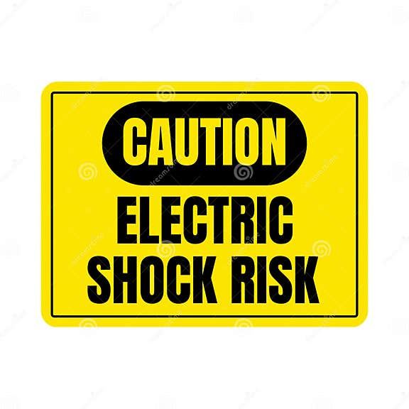 Caution Electric Shock Risk Sign Stock Illustration - Illustration of ...