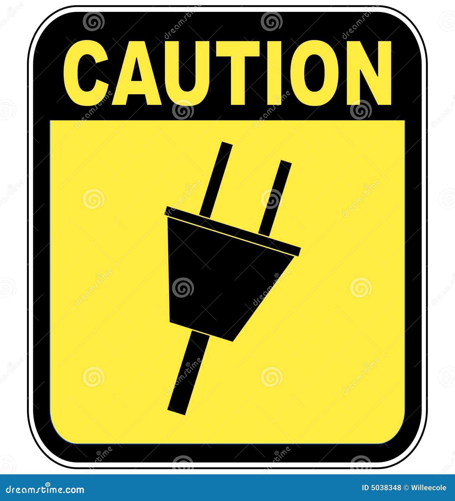 Caution electrical power stock vector. Illustration of careful - 5038348
