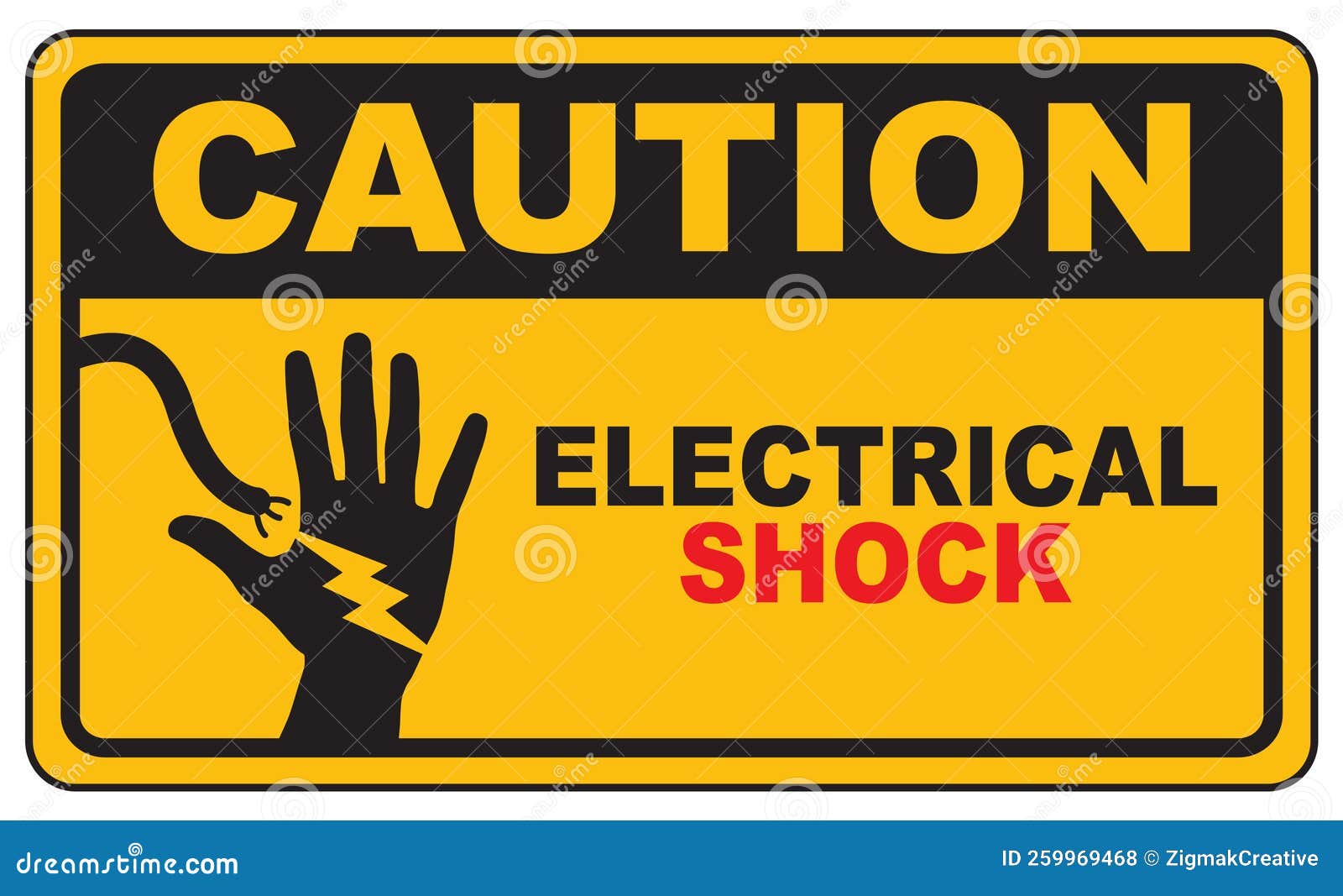 Caution Electrical Shock Sign and Symbol Stock Illustration ...