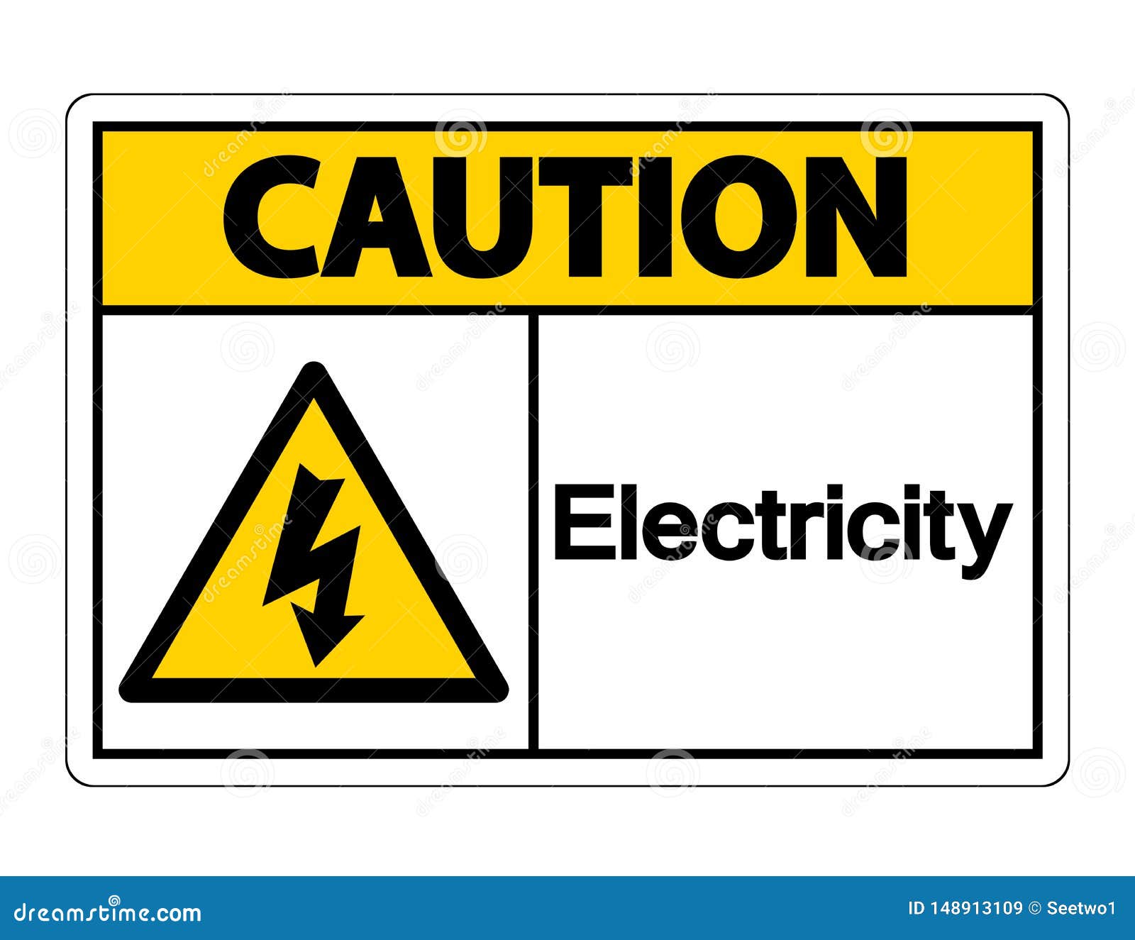 Caution Electricity Symbol Sign Isolate on White Background,Vector ...