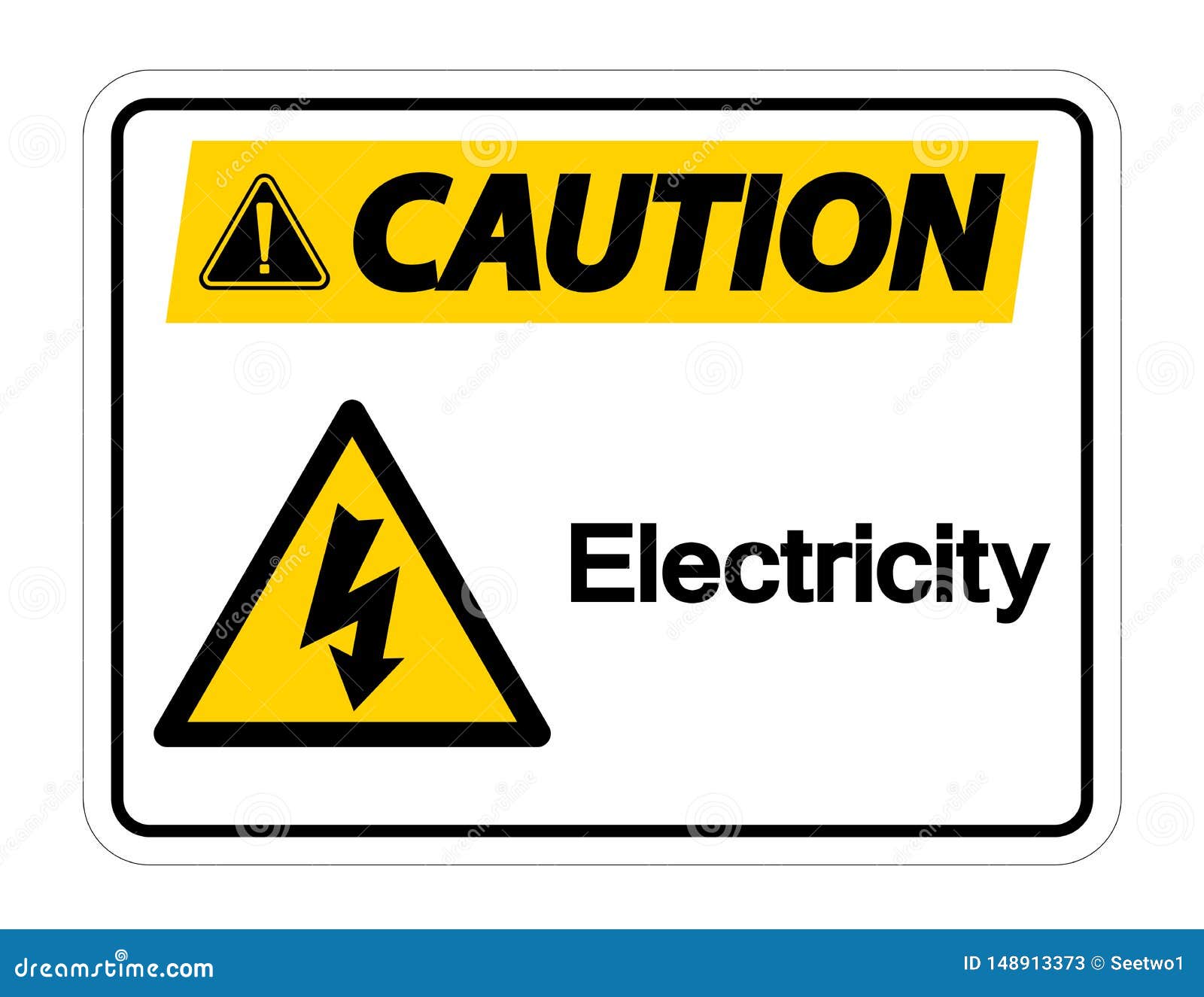 Caution Electricity Symbol Sign Isolate on White Background,Vector ...