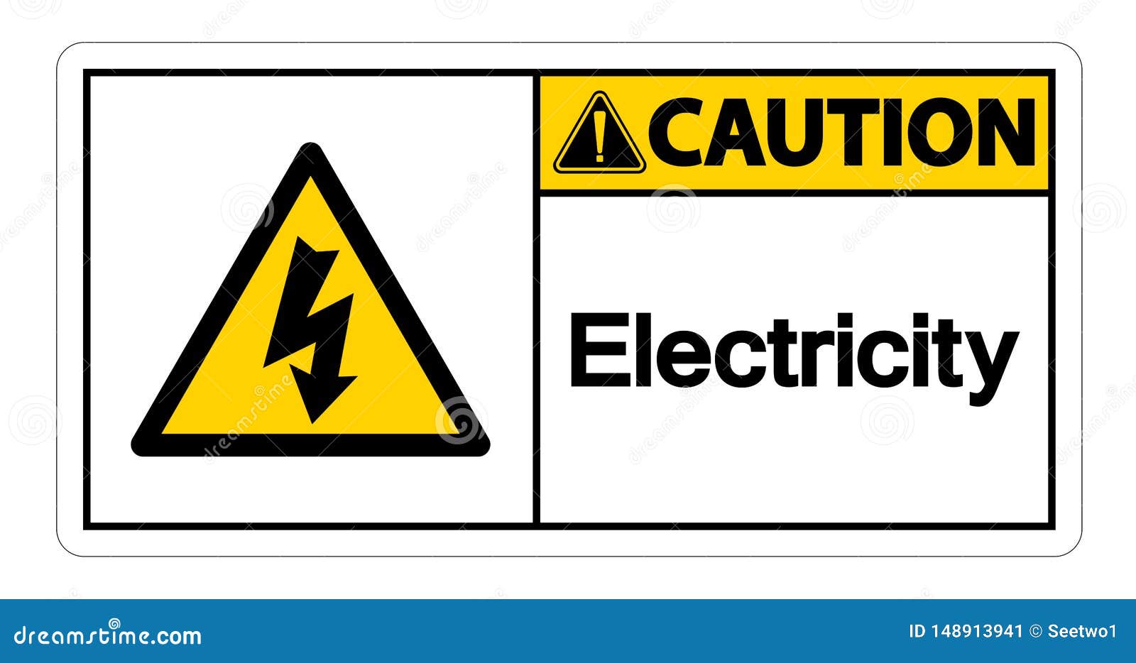 Caution Electricity Symbol Sign Isolate on White Background,Vector ...